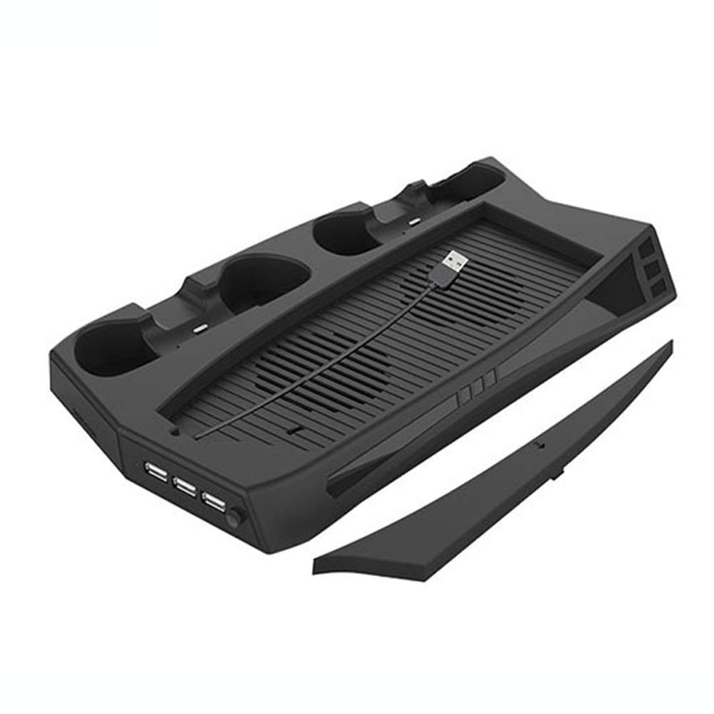 Vertical Stand for Playstation 5 with 2 Cooling Fan, 2 Charging Station for PS5 Digital Edition/CD-ROM Edition Console with Controller Charger 3 USB Ports for Sony PS5 and DualSense