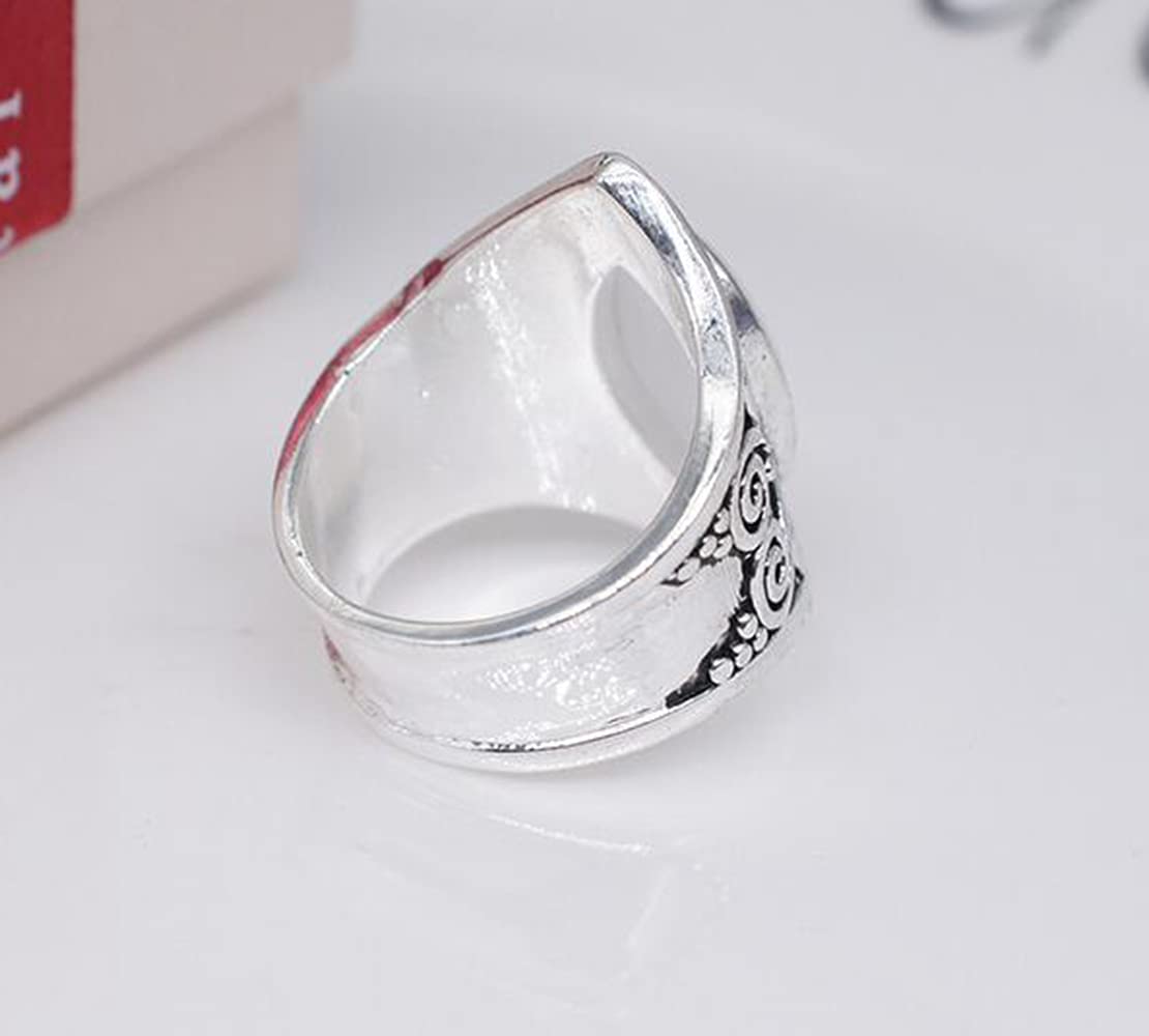 WDIYIEETN Vintage Silver Ring 925 Sterling Silver Natural Moonstone Women Jewelry Elegant Gemstone Wedding Ring(7)