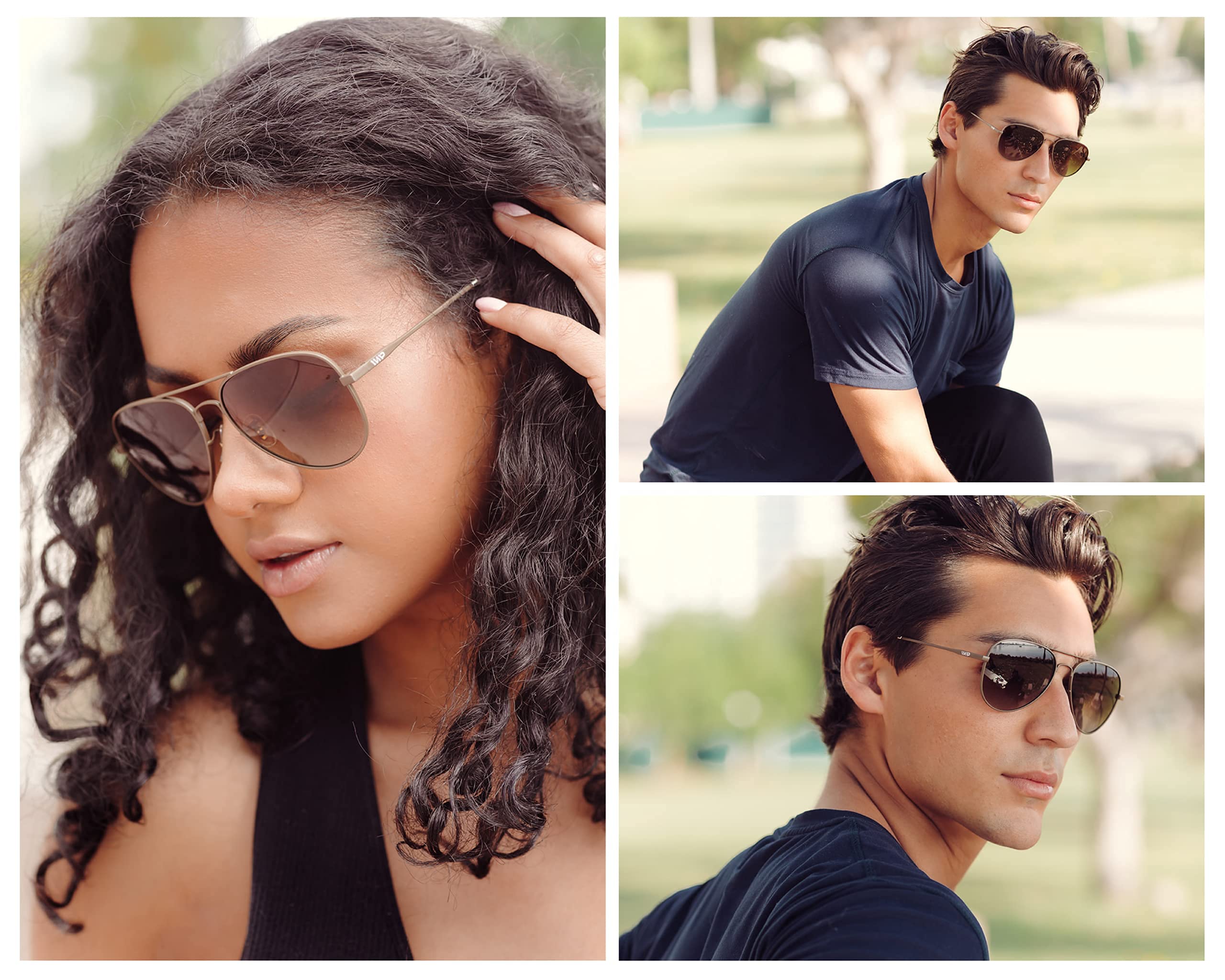 WearMe Pro - Polarized Pilot Style Classic Aviator Sunglasses (Brown Frame/Gradient Brown Lens)