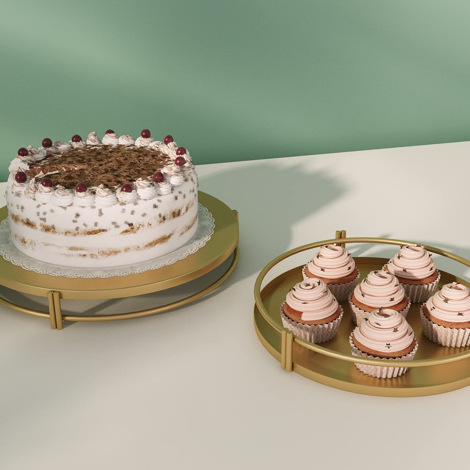 Vivevol Set of 3 Cake Stands, Cake Plate, Dessert Stand, Cupcake Stand for Parties, Home Decorating Stand Dessert Display(8β 10β 12β) Gold