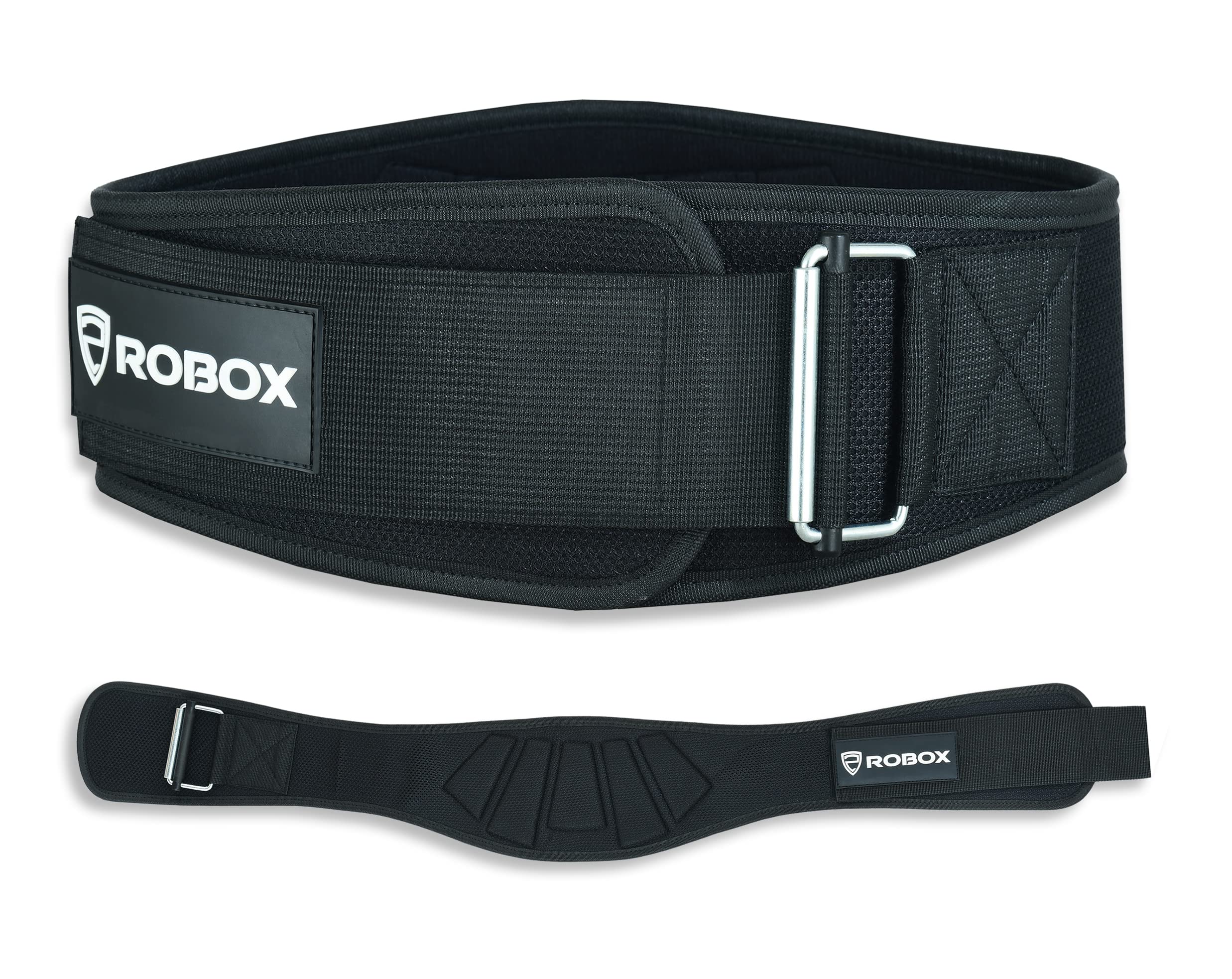 ROBOX Weight Lifting Belt, Lumbar Support, Powerlifting, Gym, Workout, Deadlift, Squat, Back Support 6" Neoprene Padded Self-Lock Buckle Belt for Men and Women (Small)