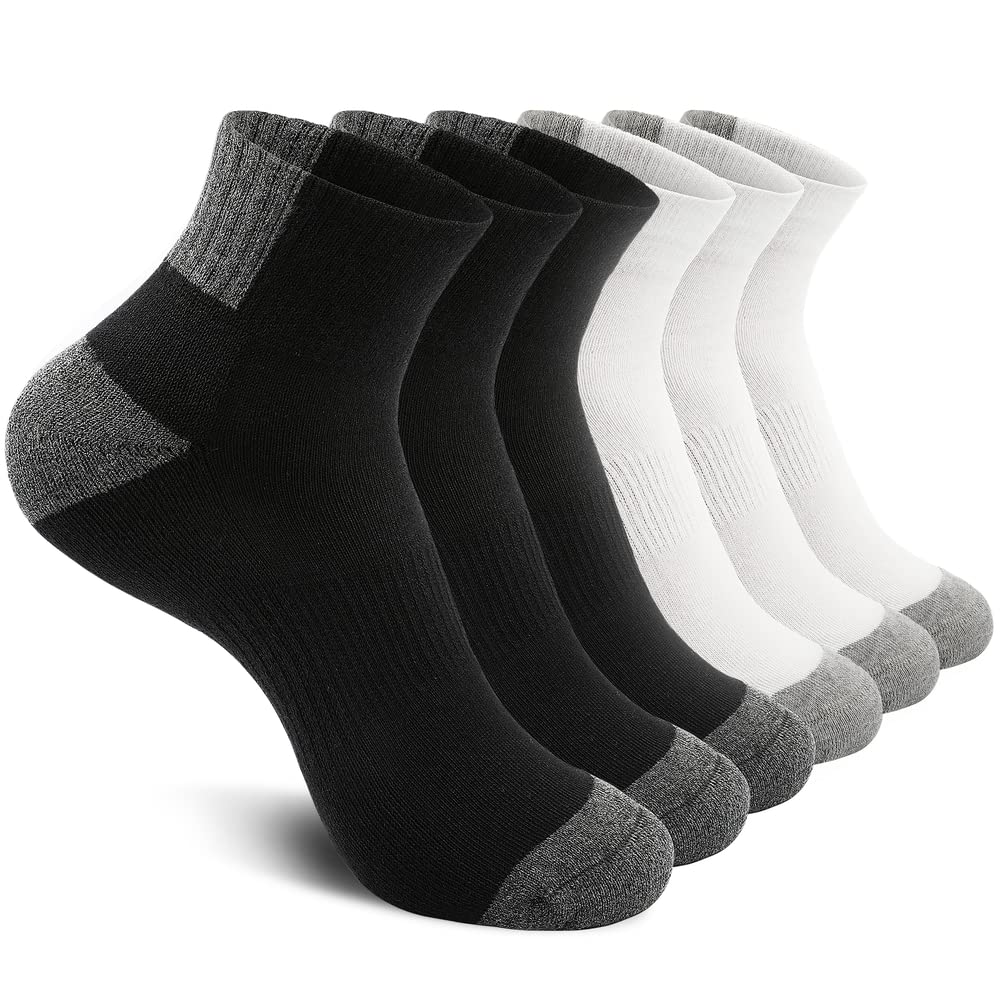 unitop Quarter Socks Men Non Slip Comfort Athletic Sports Socks Black L