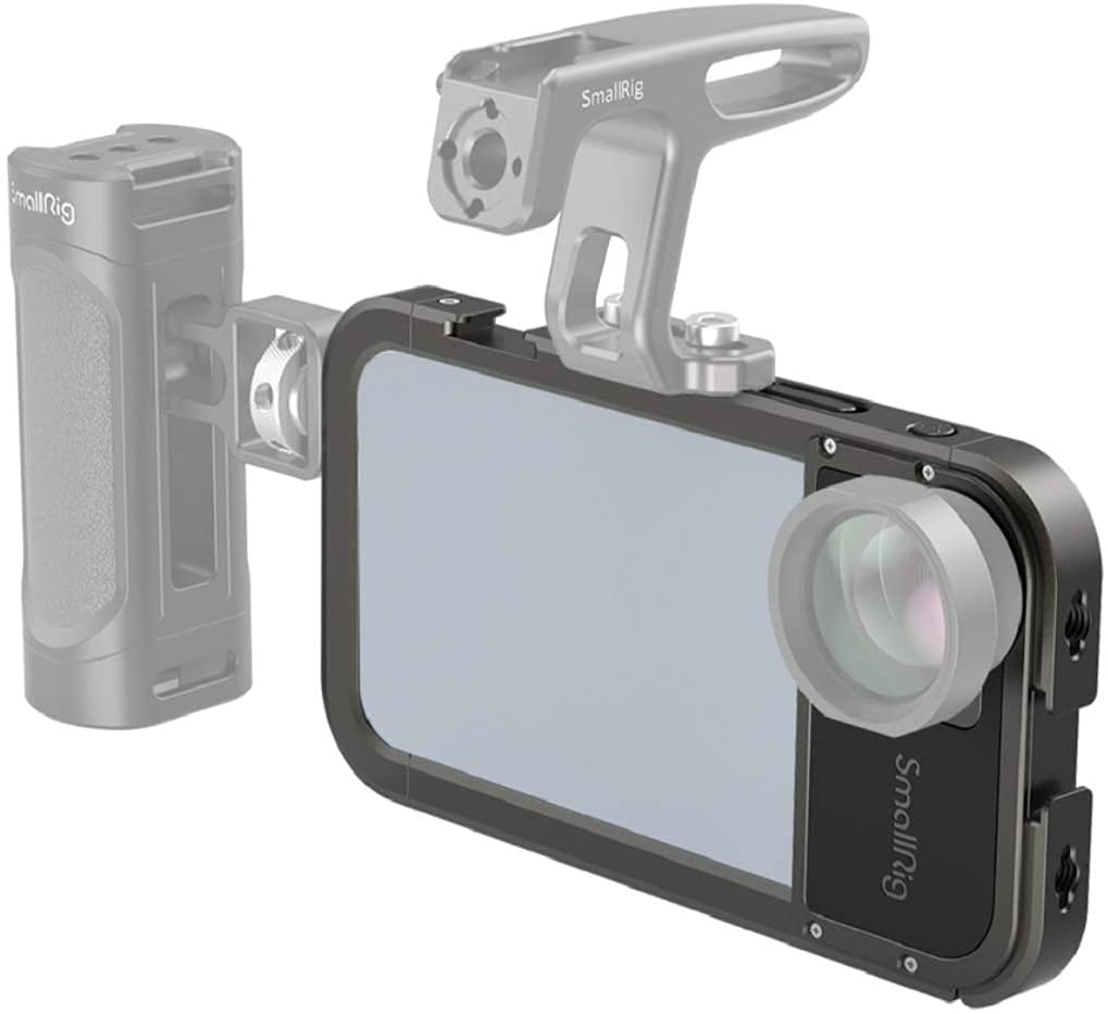 SmallRig Video Cage for iPhone 12 Pro Max, Smartphone Video Rig Mobile Cage, Cold Shoe Mount Lens Mount for iPhone 12 Pro Max Phone Photography, Film Making and Vlog-3077