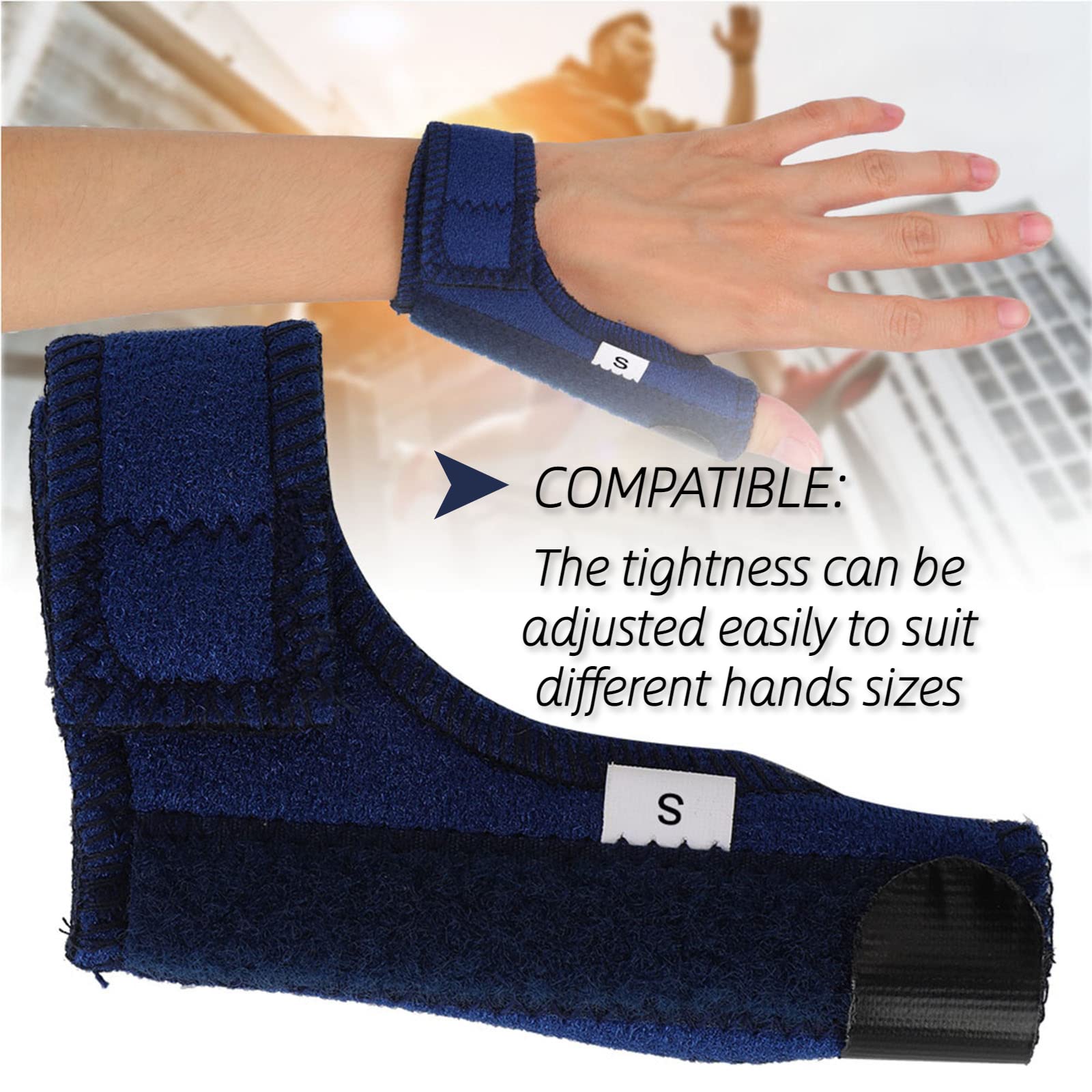 Weohoviy Thumb Brace, Trigger Finger Splint for Kids, Support Brace for Straightening Broken Fingers, Injuries, Arthritis, Trigger Finger(S) blue