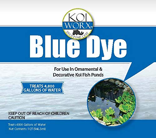 Sanco Industries KoiWorx Blue Dye - Ornamental and Decorative Pond Dye, Water Features and Fountains, Safe for Koi - 1 Quart