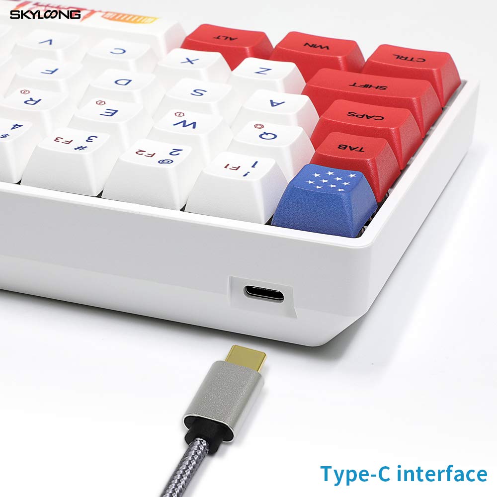 SKYLOONG GK71 71 Keys Mechanical Gaming Keyboard Dye Sublimation PBT Doubleshot Keycaps RGB Backlight Hot Swappable Wired Mechanical Keyboard (Blue Switch)
