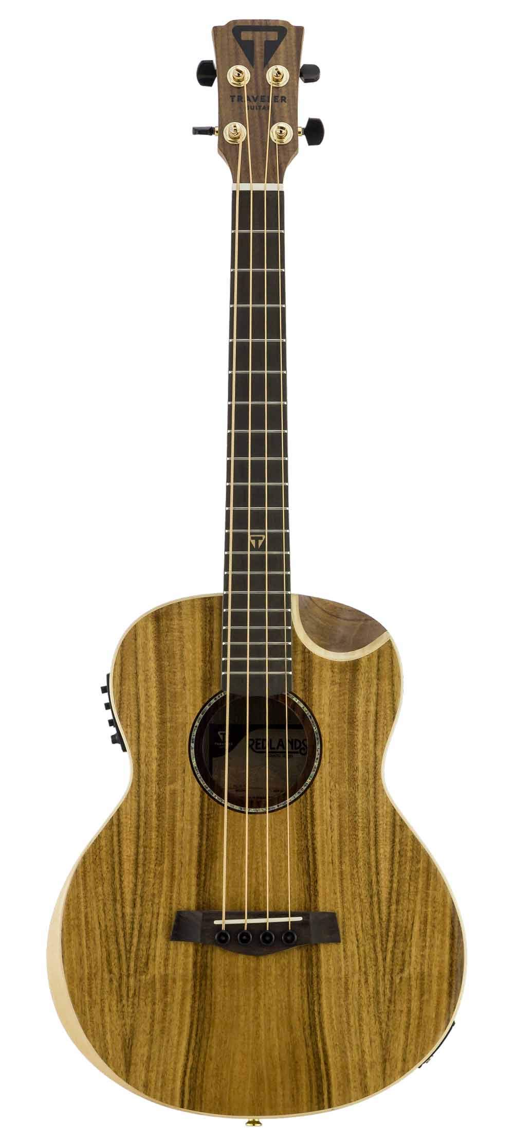 Traveler Guitar 4 String Acoustic-Electric Bass Guitar, Right, Koa (Redlands Concert