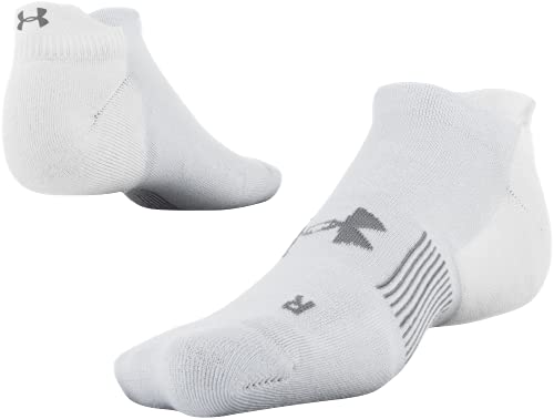 Under Armour Unisex-Adult ArmourDry Run No Show Tab Socks, 1-Pair, White, Medium