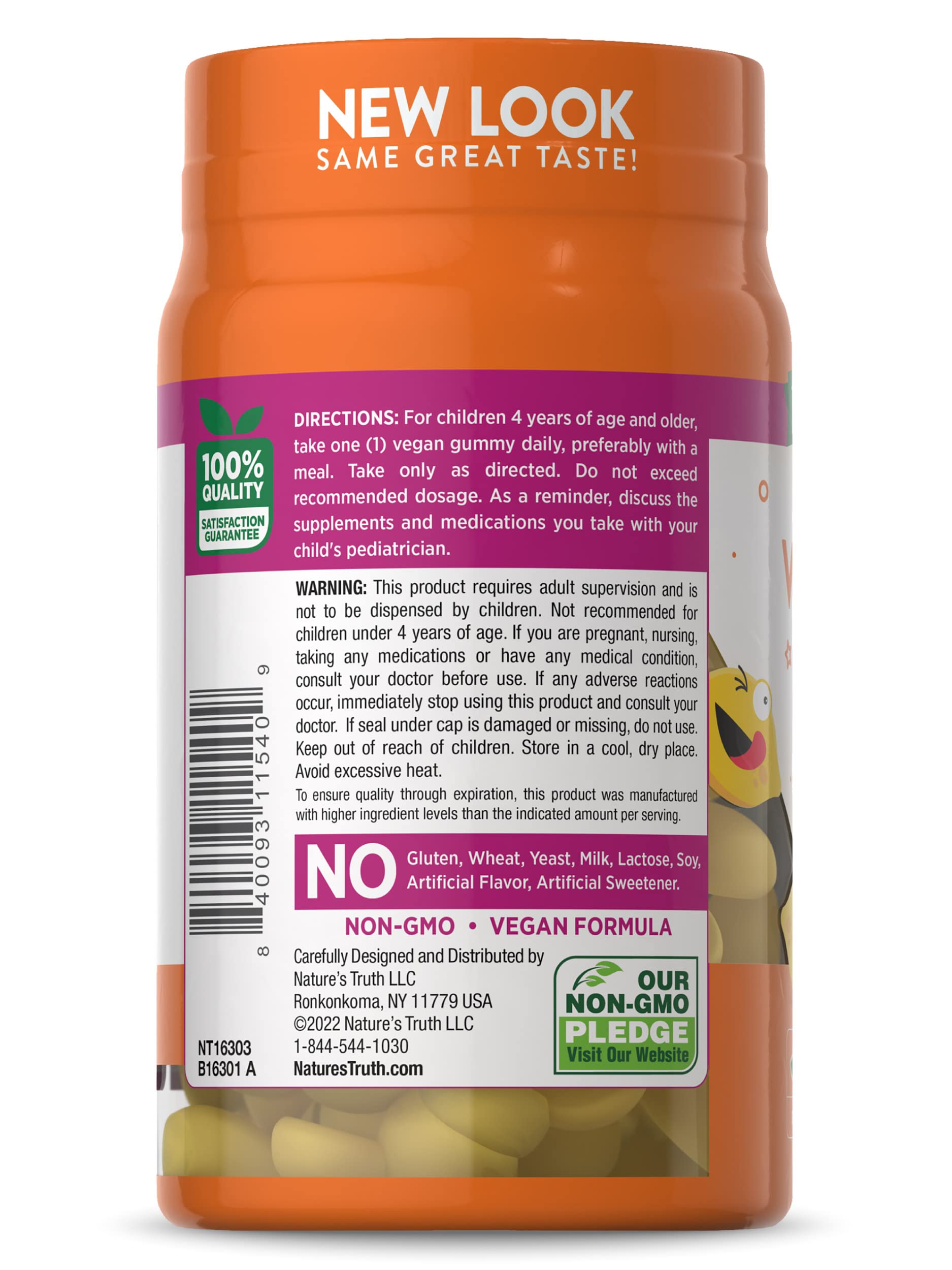Vitamin C Gummies for Kids | with Zinc | 60 Count | Vegetarian, Non-GMO & Gluten Free | by Natures Truth
