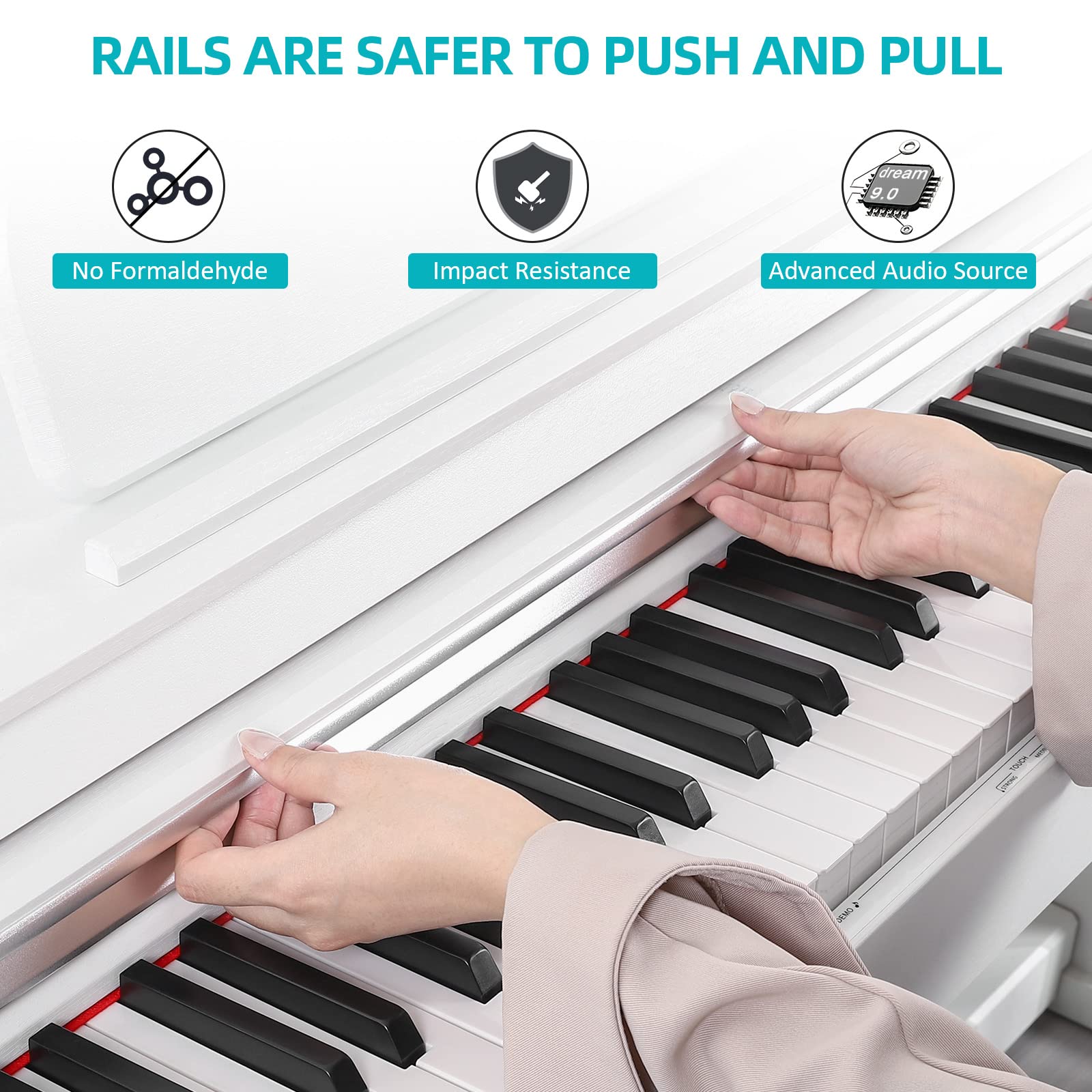 ZHRUNS Digital Piano,88 key Full Weighted Keyboard Piano,Heavy Hammer Keys with Touch Response Professional home Digital piano,3 Metal Pedals,Headphone Jack/MIDI Input/Output