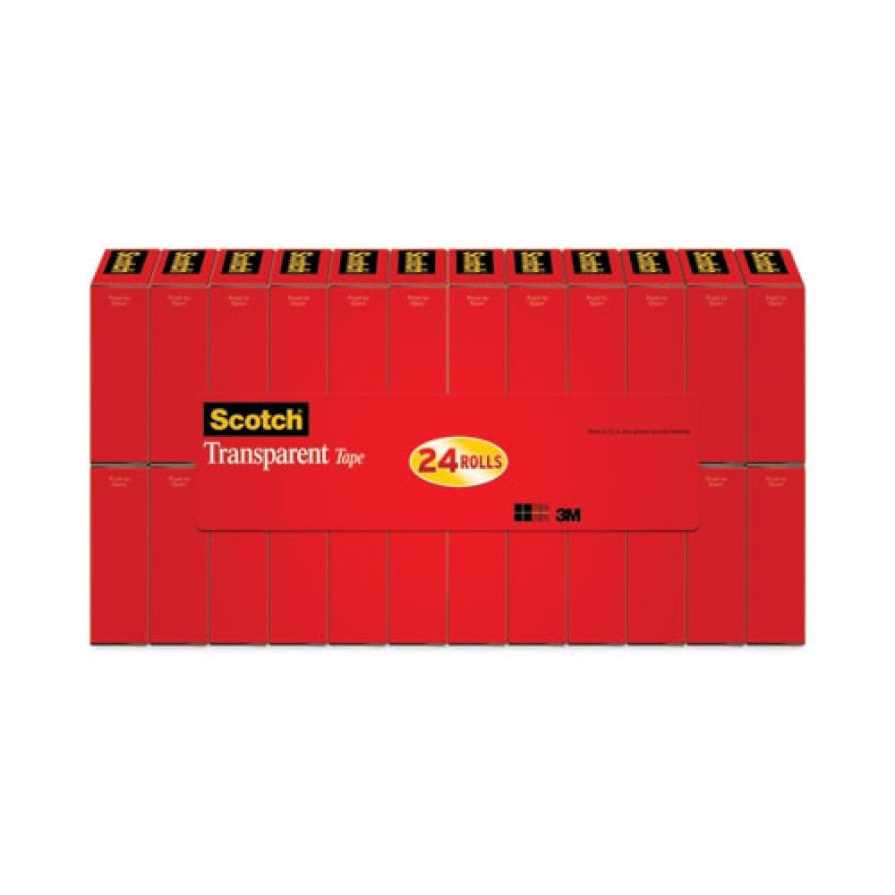 Scotch - Transparent Tape, 3/4" x 1000", 1" Core, Clear, 24/Pack 600K24 (DMi PK