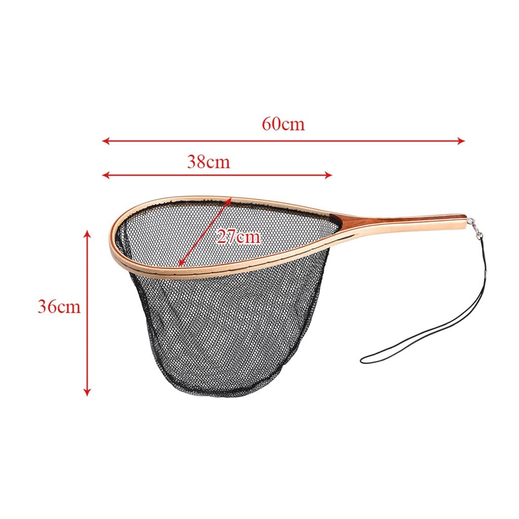 ZLVWB Fishing Net Durable Soft Rubber Landing Handle Trout Mesh Fish Catch and Release of Fishing Tool (Color : OneColor)