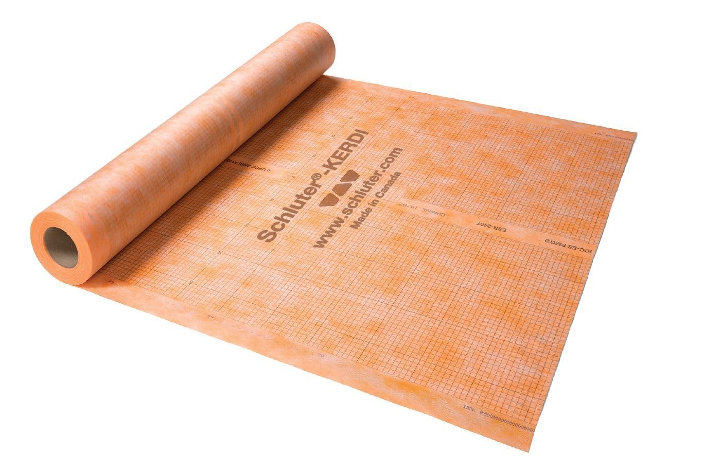 Schluter Kerdi Bonded Waterproofing and Vapor-Retardant Membrane for Tile Application - 3' 3" Width, 16' 5" Length, 54 Square Feet - KERDI200/5M