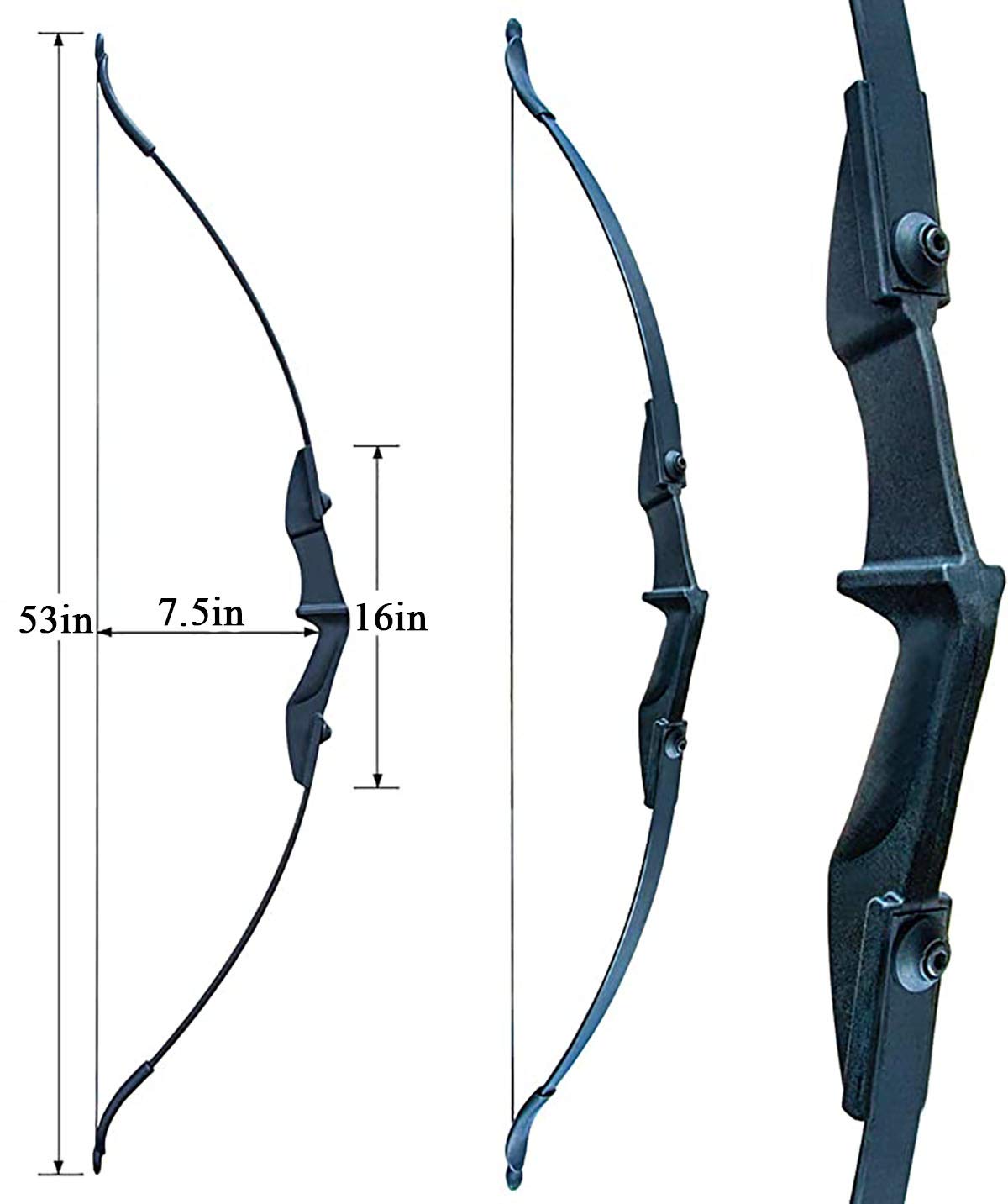 Vogbel Recurve Bow and Arrows Set for Adults 30lb 40lb Archery Bow Kit 53" Takedown Bow Suit Left and Right Hand Shooters Shooting Practice