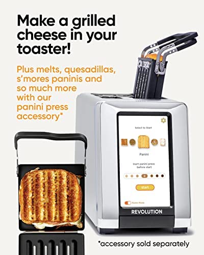 Revolution R180S High-Speed Touchscreen Toaster, 2-Slice Smart Toaster with Patented InstaGLO Technology & Revolution Toastie Panini Press