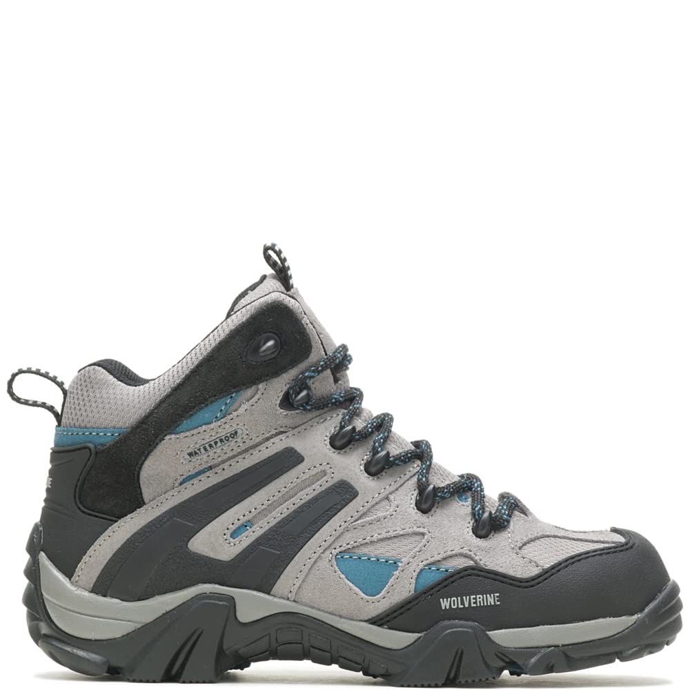 Wolverine Women's Wilderness Waterproof Construction Boot, Grey/Blue, 8.5