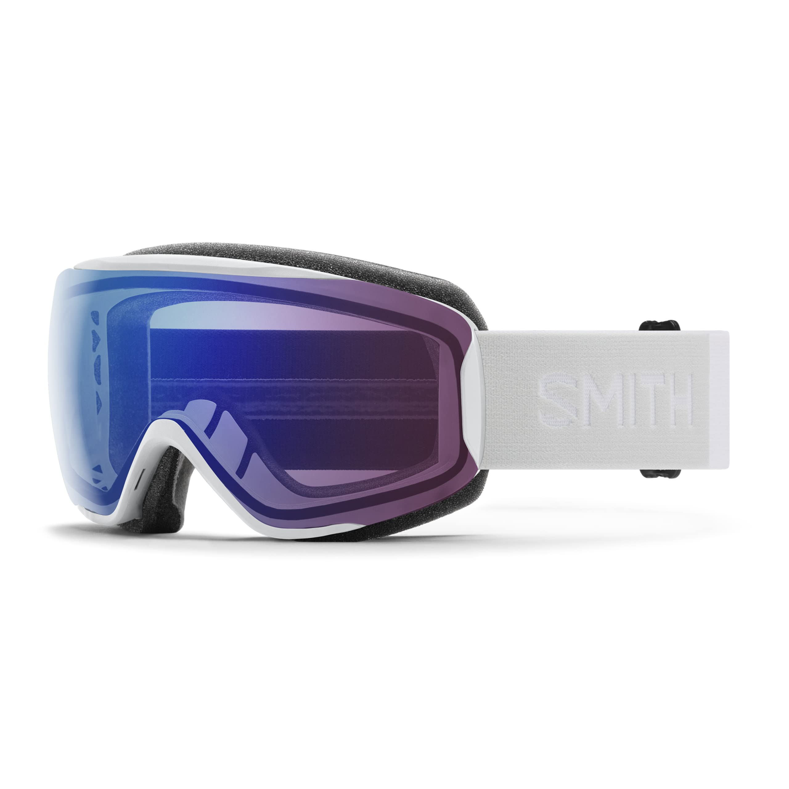 SMITH Moment Low Bridge Fit Snow Goggle (White Vapor, ChromaPop Photochromic Rose Flash)