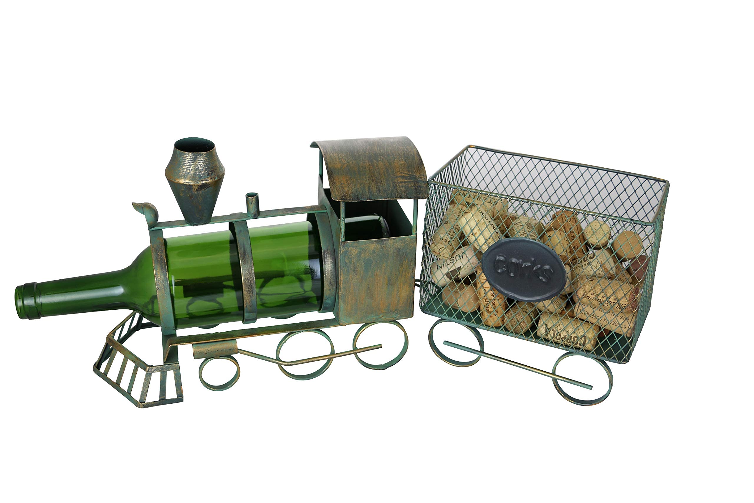 Wine Bodies Steam Engine Train and Coal Car Bottle Holder and Cork Holder