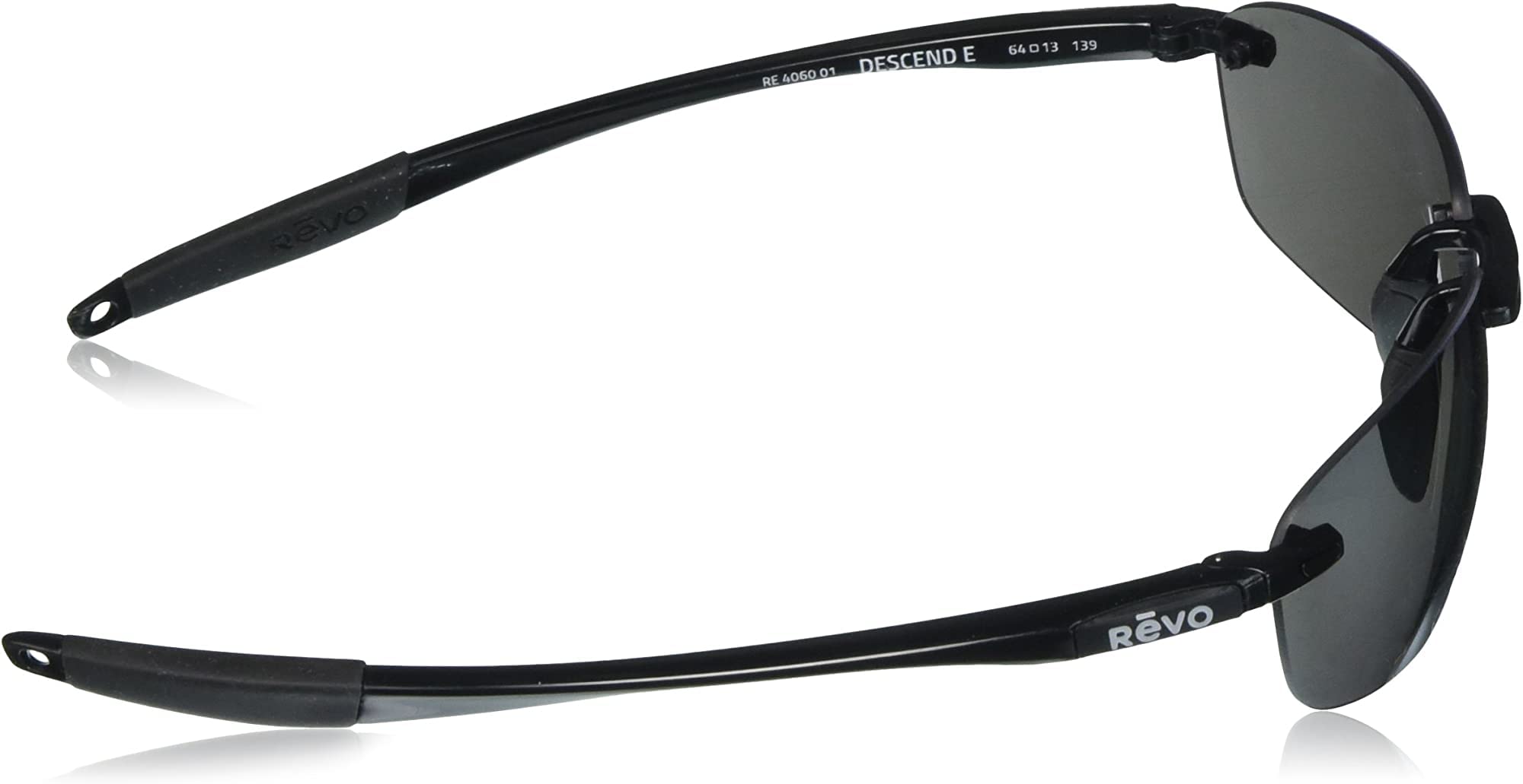 Revo Descend E: Polarized Filters UV, Rimless Small Rectangle Rectangular Sunglasses, Black Frame with Graphite Lens (RE 4060)