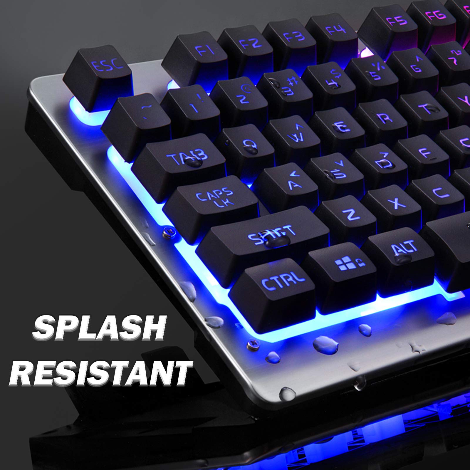 Wired Illuminated Gaming Keyboard for PC/Computer/Laptop, CODORIX Full-Sized Gaming Keyboard with Rainbow Lighting and 19 Anti-Ghosting Keys, White