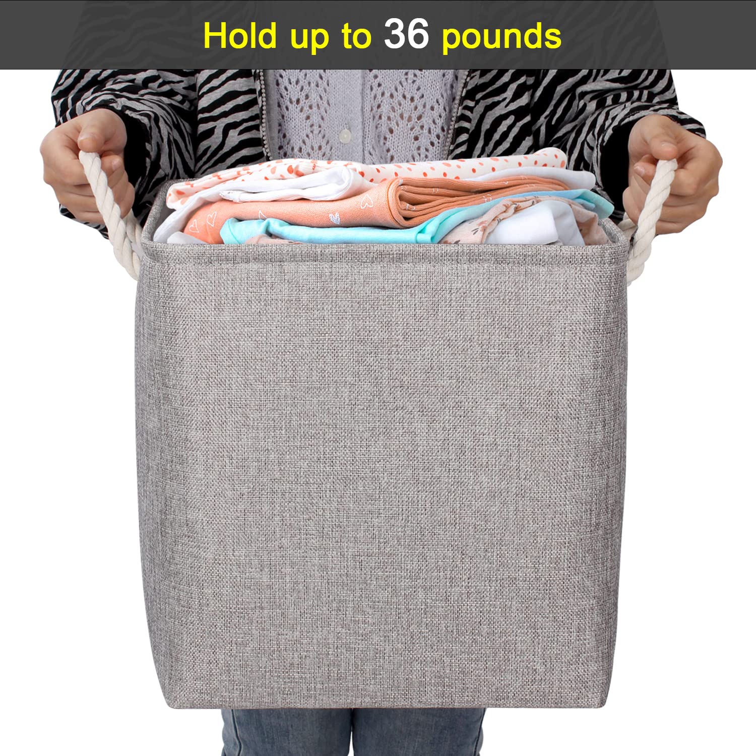 Syeeiex Storage Bins,[3-Pack] 13x13x13 Storage Cube Bins,Collapsible Storage Cubes, Storage Baskets, Storing Cloths, Books on Bedroom or Living Room