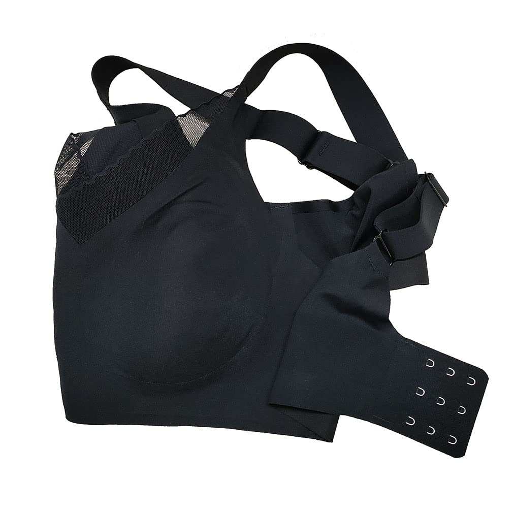Sendyou SY17 Pockets Bra with Big Open for Mastectomy Prosthesis Inserts Breast Forms Bra Pads Artificial Boobs Black