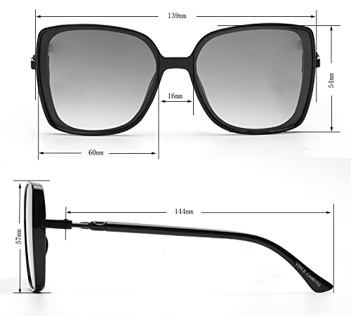 Vince Camuto womens Vc963 Glamorous UV Protective Square Sunglasses Wear Year Round Luxe Gifts for Women 59 mm, Black, mm US