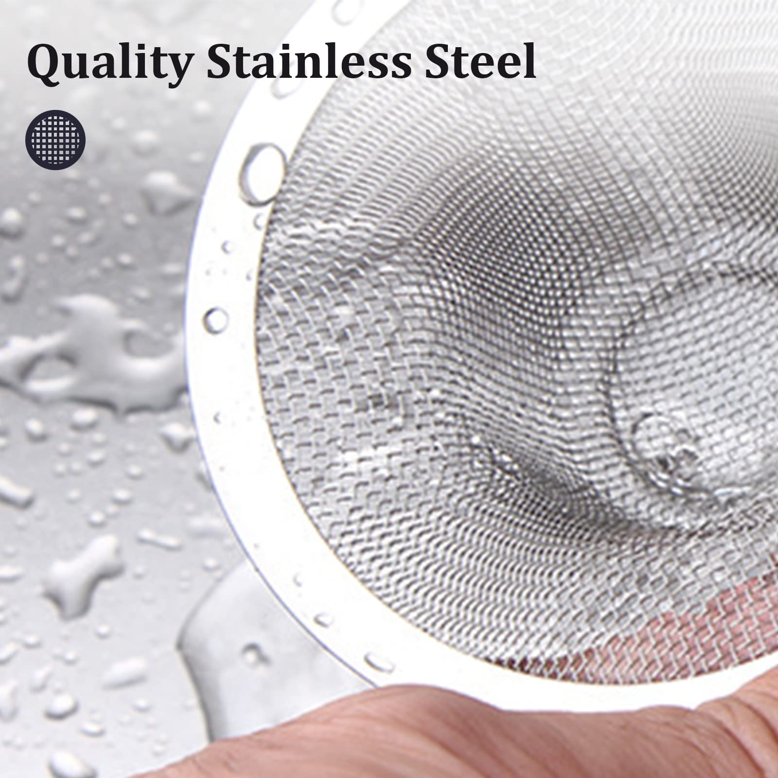 VMVN Kitchen Sink Strainer, Stainless Steel Sink Drain Strainer, 2pcs Drain Cover Stopper,4.5" Diameter for Kitchen Drain Basket,for Shower Bathtub Drain Hair Catcher