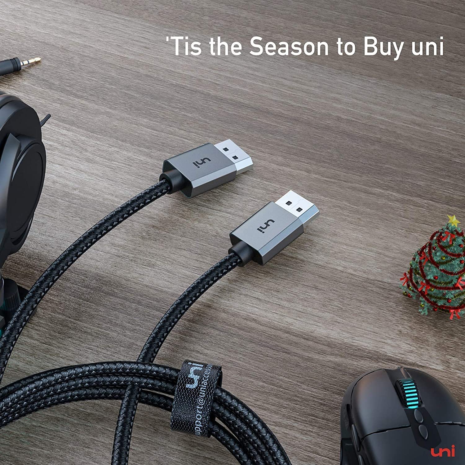 uni 4K 60Hz Displayport Cable 3.3 ft [2K@165Hz / 144Hz], Sturdy Nylon Braided DP 1.2 Cable (20 Pin Inactive), Dislay Port Cable, for Graphics Cards, Gaming Monitors, Computers - Grey