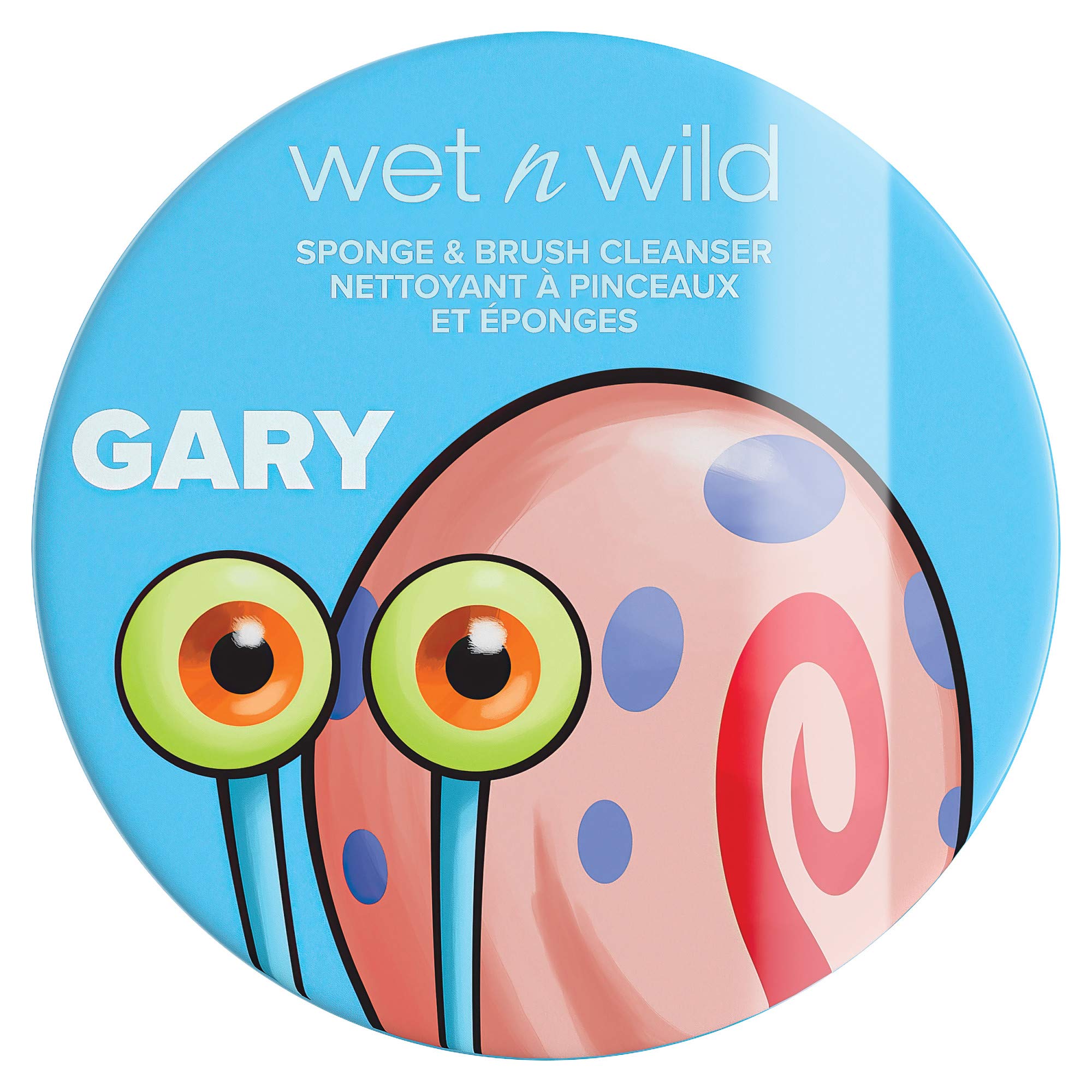 wet n wild Soap Suds Sponge + Brush Cleanser Bob Squarepants Makeup Tools Brush Cleaner Solution, Gary the Snail, 1.05 Ounce (1114234)