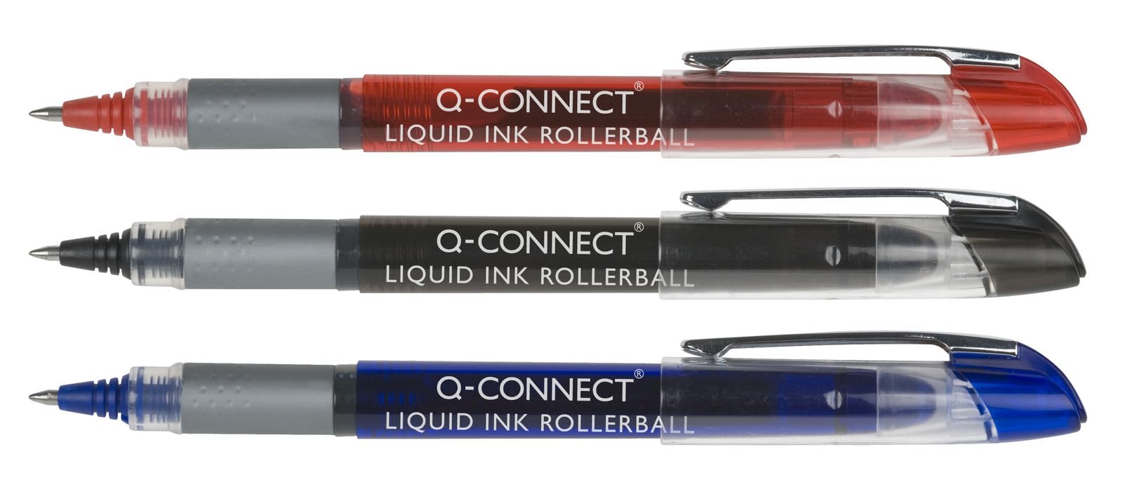 Q Connect 0.5mm Liquid Ink Rollerball Pen - Black (Pack of 10))