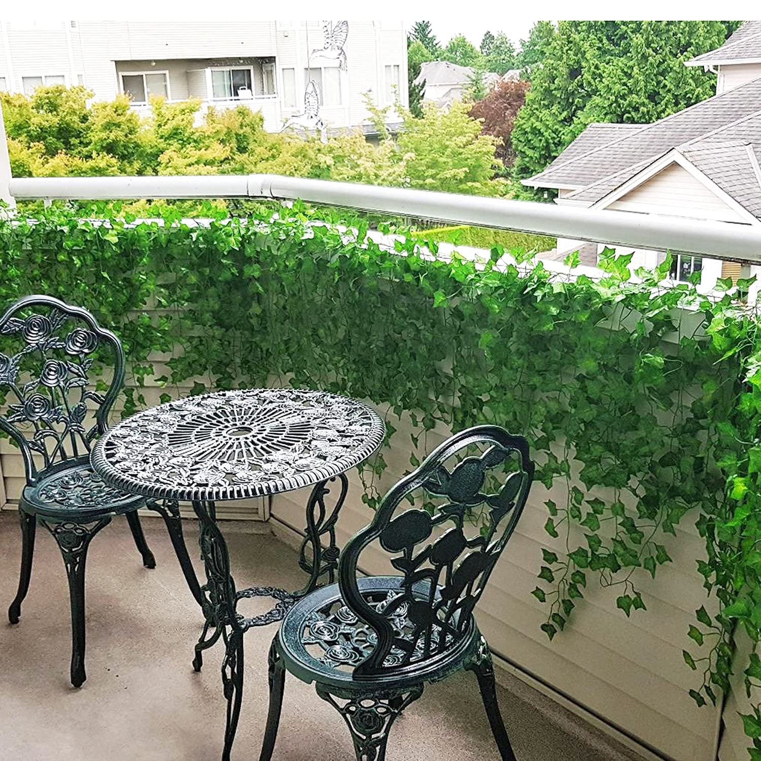 Qlarnaweer Artificial Fake Vines, 84Ft 12 Strands Artificial Ivy Leaf Greenery Garland Wall Decor Hanging Plants Foliage for Home Kitchen Garden Office Wedding Party