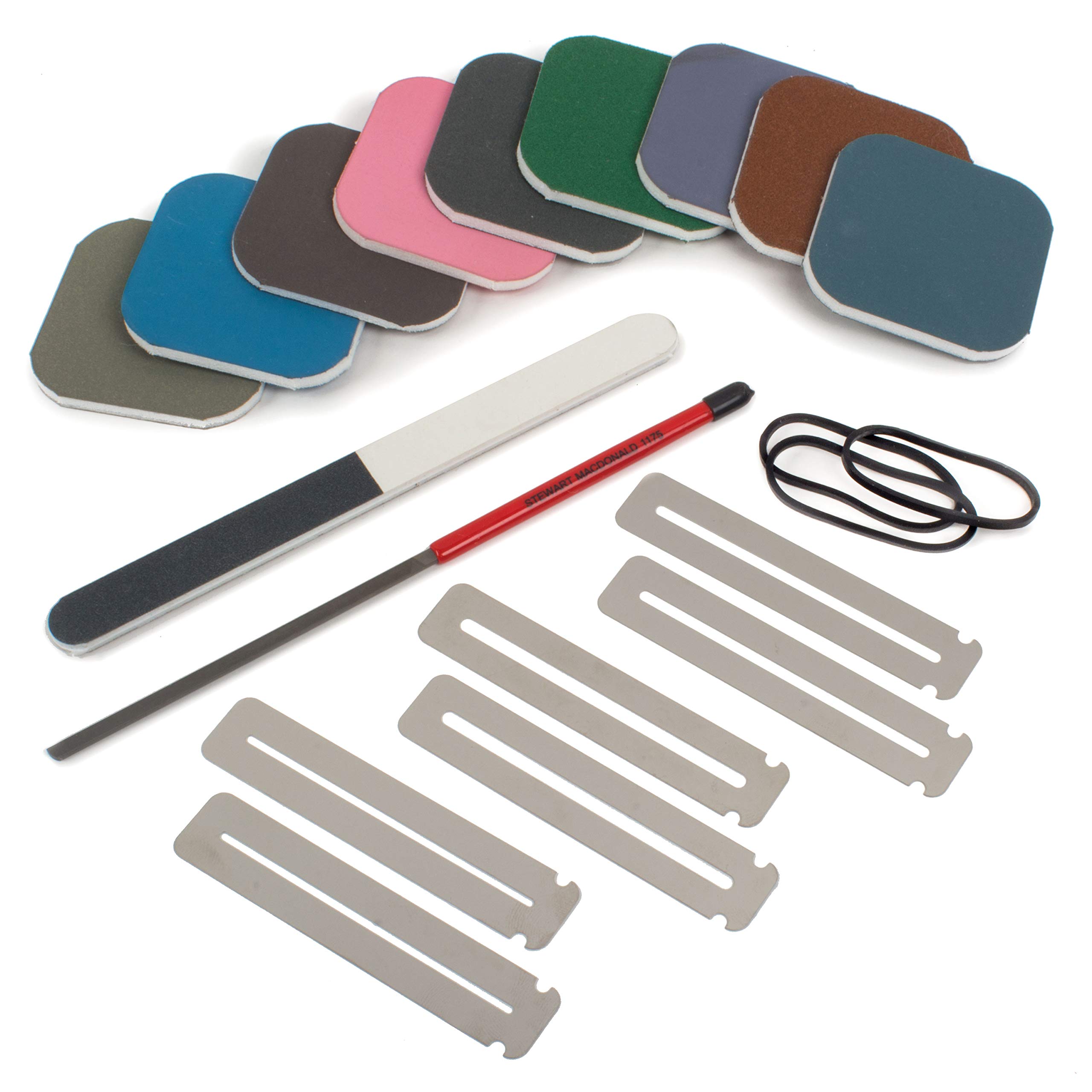 StewMac Rough Fret Smooth + Shine Set, Guitar Fret End Dressing And Polishing Kit, Polish Scratches in Finish and Pickguard (5087)