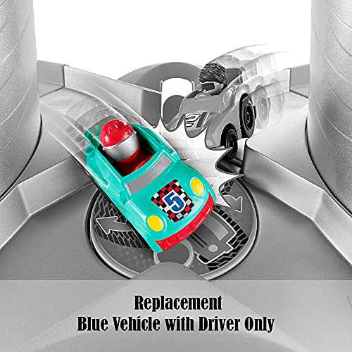 Replacement Car for Little People Launch 'n Loop Raceway - GMJ12 ~ Replacement Blue / Teal Vehicle with Driver