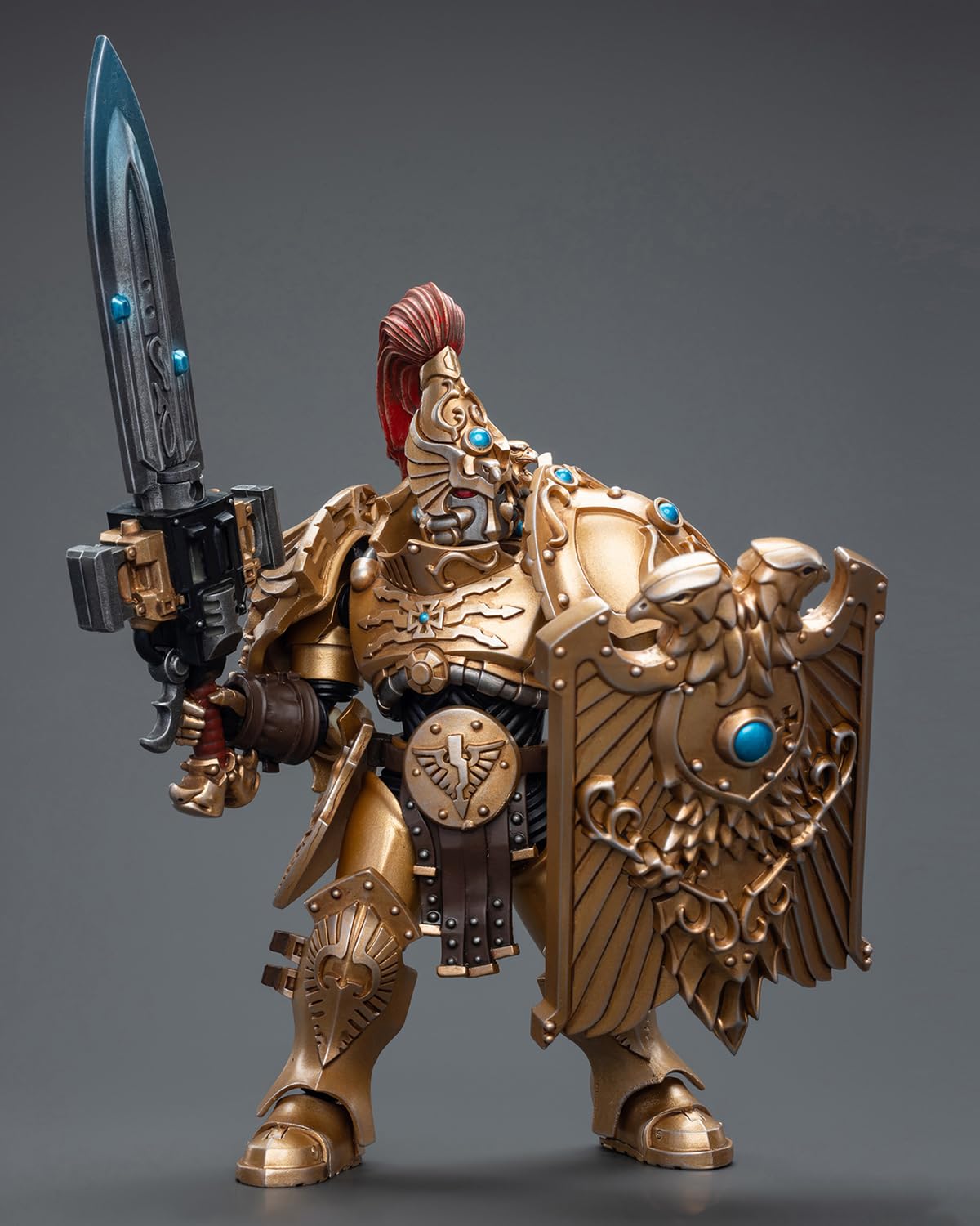 Pipigirl JoyToy 40K Space Marine Genuine License 1/18 Action Figure, Adeptus Custodes Custodian Guard with Sentinel Blade and Praesidium Shield