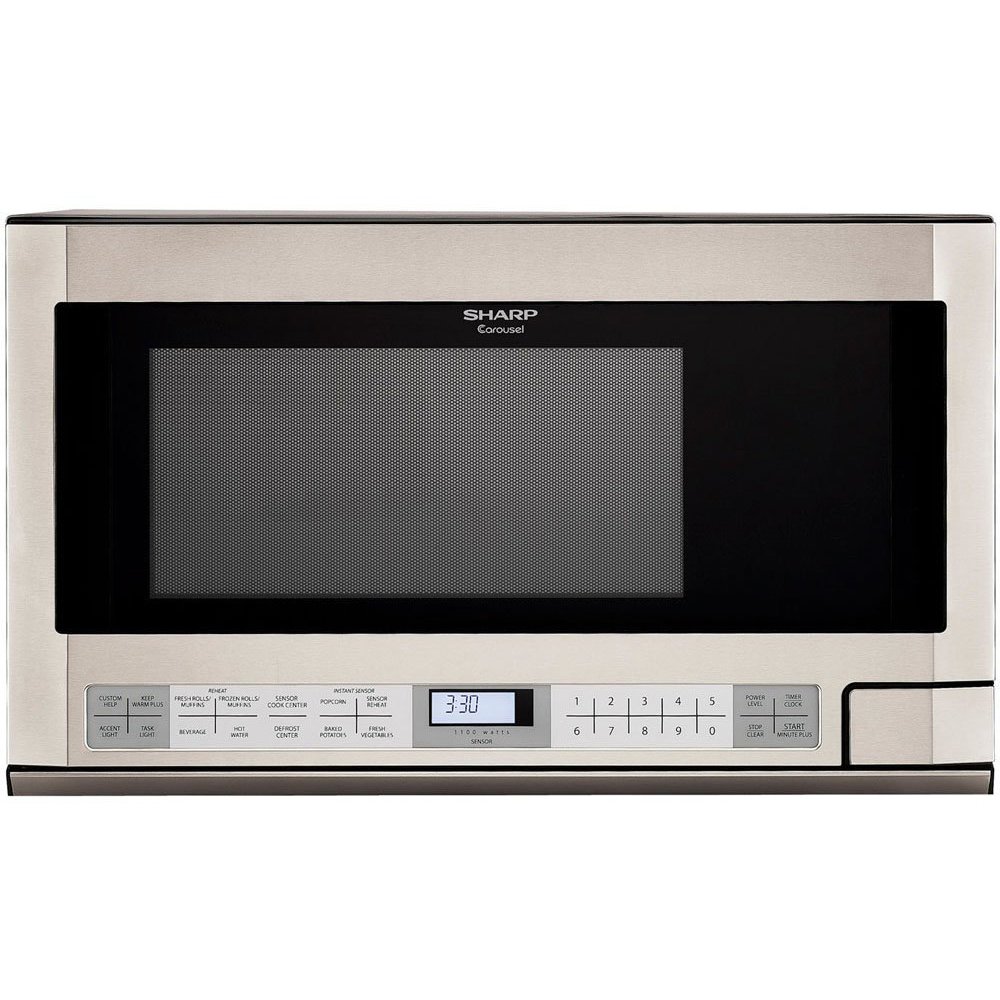 Sharp R1214TY 1.5 Cu.Ft. 1100W Over-the-Counter Microwave Bundle with 3 YR CPS Enhanced Protection Pack