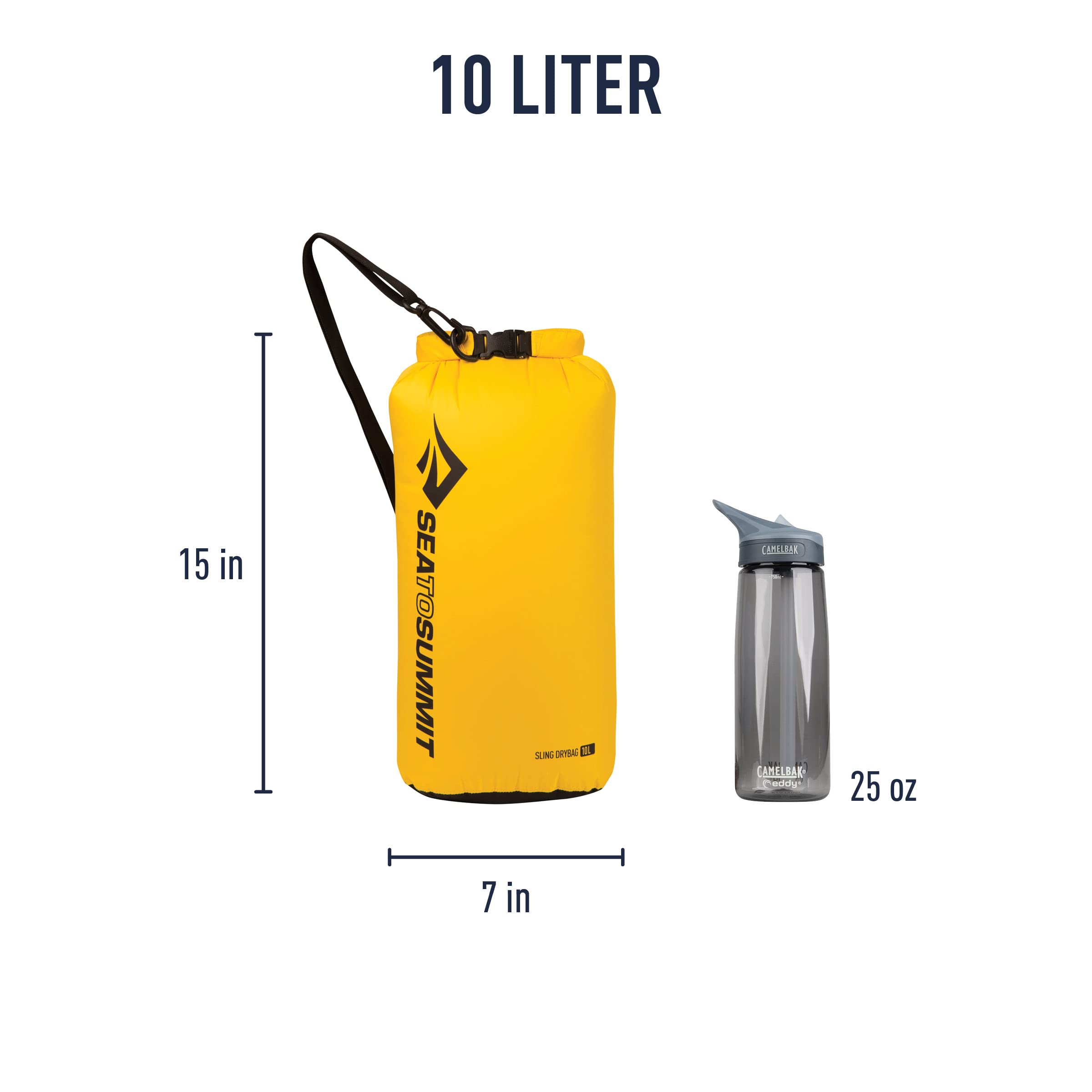 Sea to Summit Sling Lightweight Dry Bag with Shoulder Strap, 10 Liter, Yellow