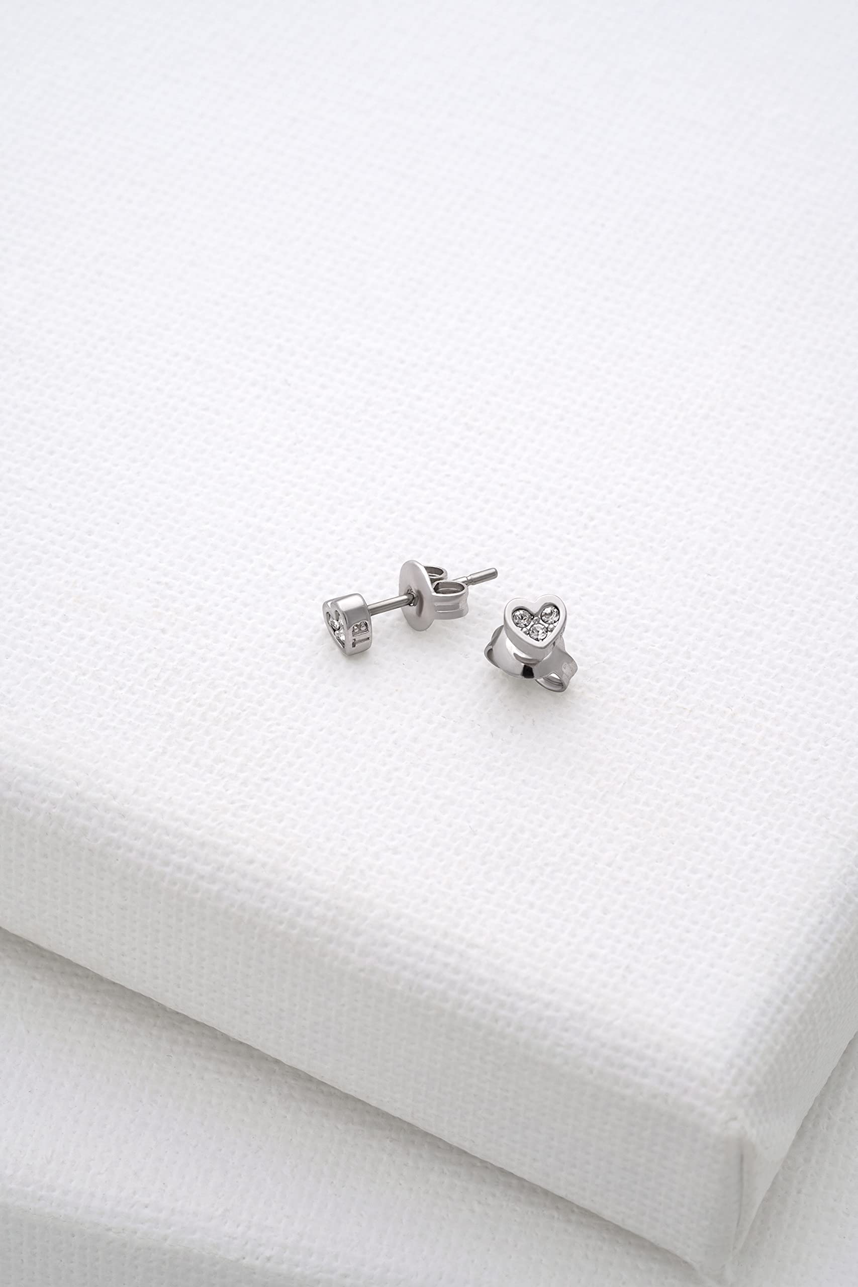 Ted Baker Neena Nano Heart Stud Earrings - Silver or Rose Gold Tone Options