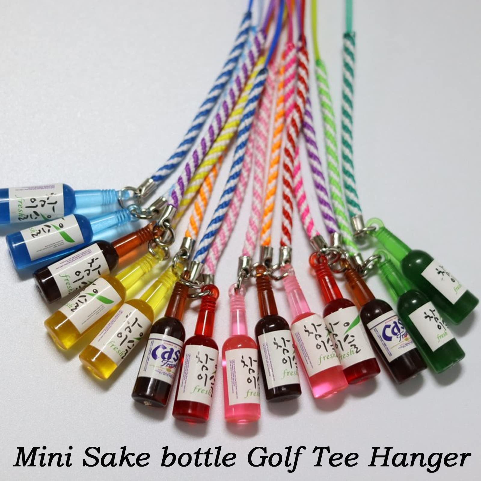 U1-Golf Tee Mini Sake Bottle Golf Tee Hangers 14ea (Silicone Ring) Golf Tee Holder Golf Accessories