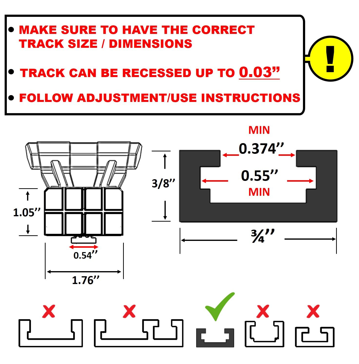 T-Track Clamp for Woodworking- for Universal T-Track Double Cut Profile (3/4ββ * 3/8ββ) | T Slot Clamp | T Track Vise | Inline Quick Release Woodworking Clamps, for Routing, Sanding, Drill Press, Jigs