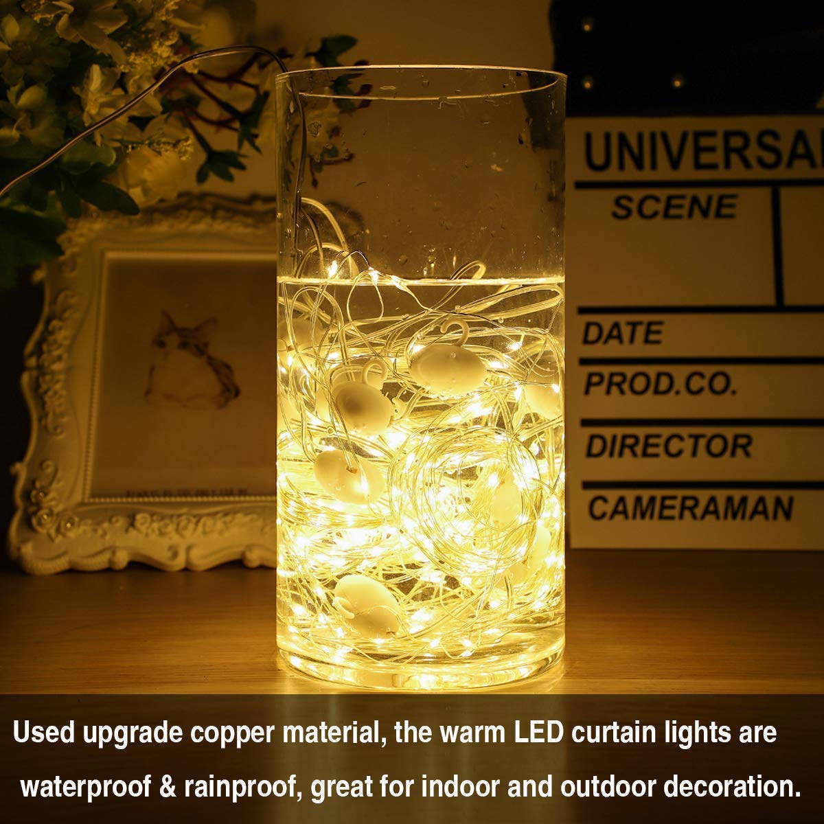SUPERNIGHT LED Curtain Lights with Crystal Ball, Globe Window Twinkle Fairy String Light Waterproof for Patio,Lawn,Garden,Wedding,DIY Christmas Tree Decoration (9.8 x 9.8 ft,8 Modes,Warm White)