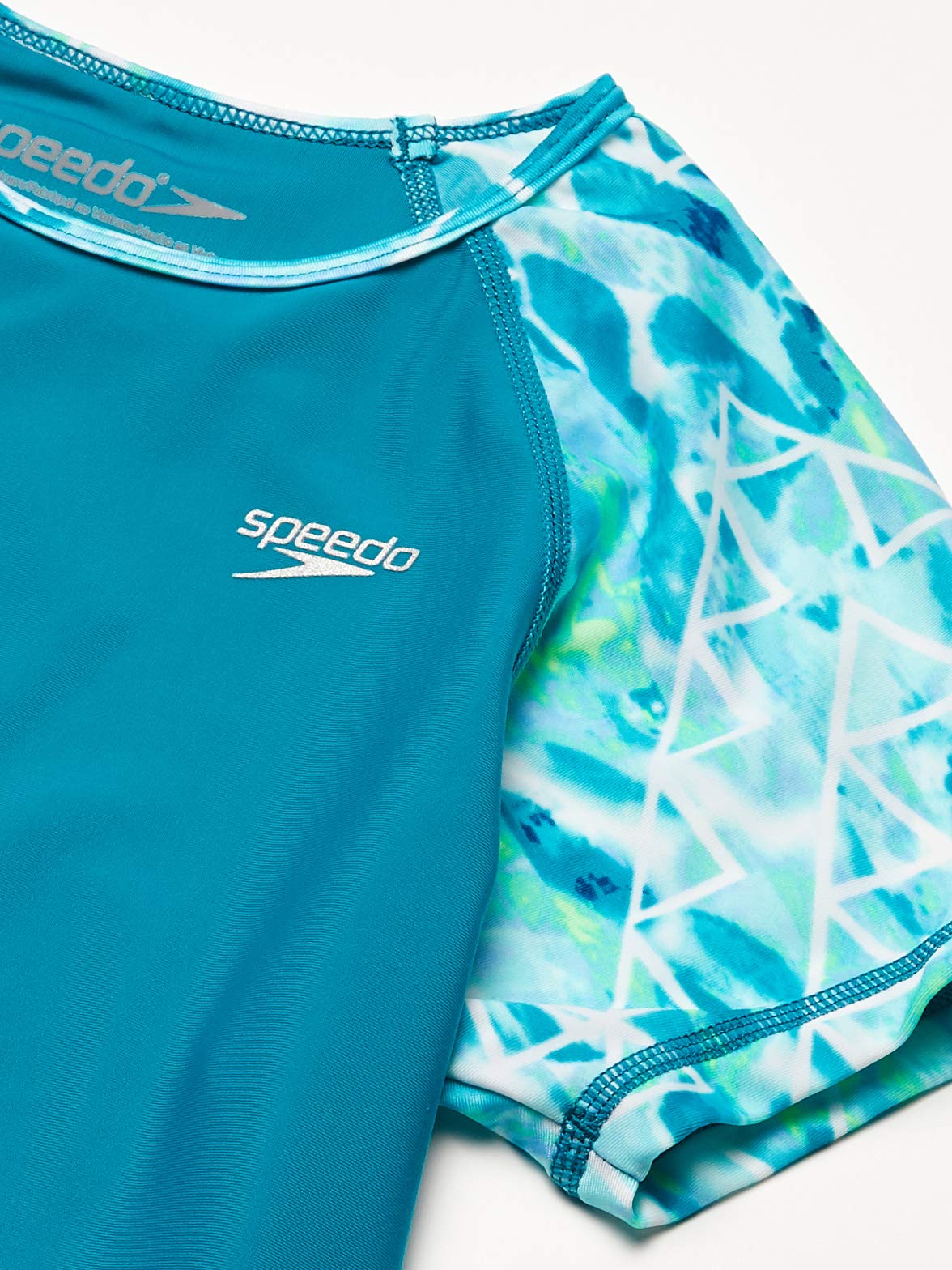 Speedo Girl's Uv Swim Shirt Short Sleeve Printed Rashguard