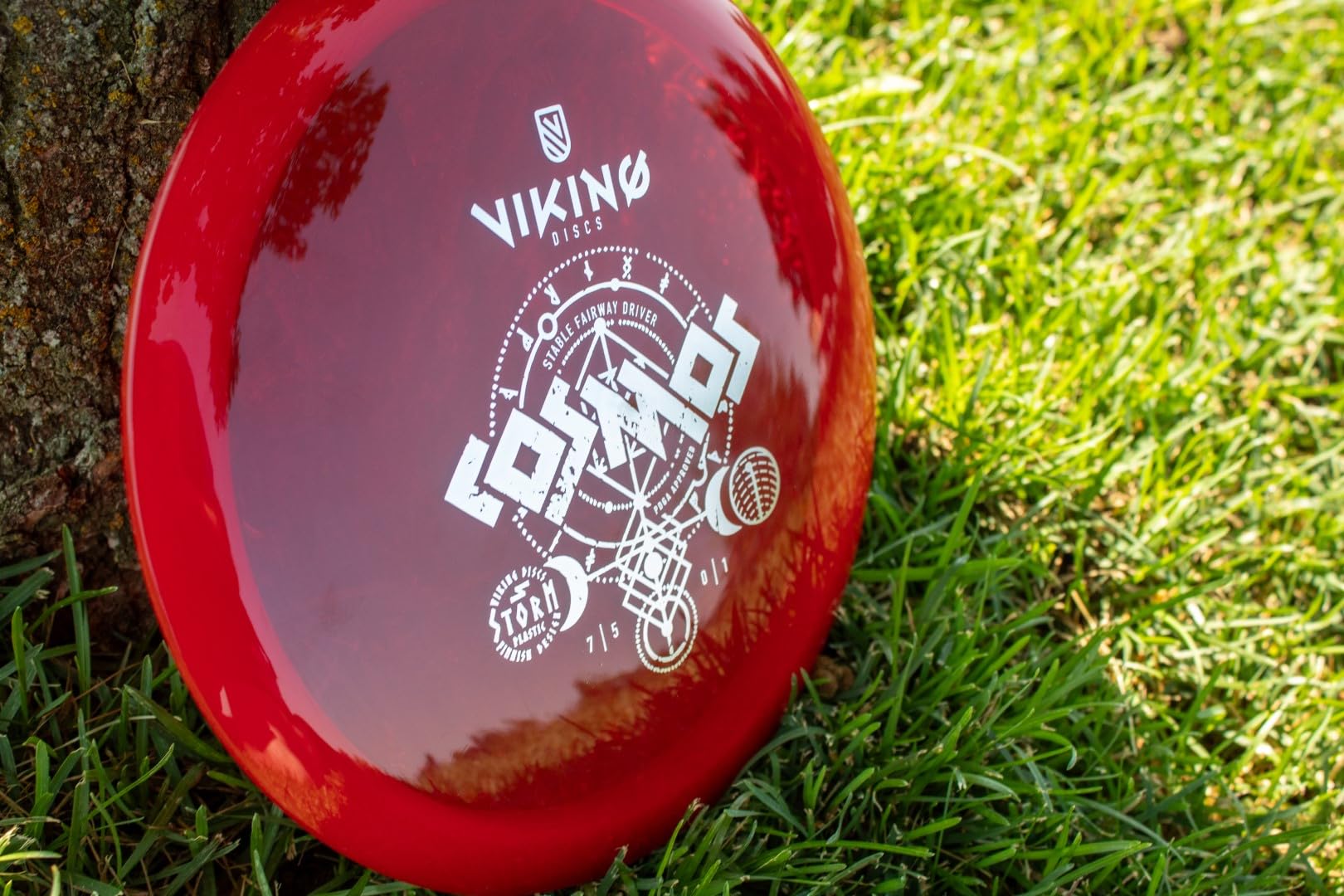 Viking Discs Cosmos Storm Plastic | Control Driver | Beginner Friendly Disc Golf Driver [Stamp Color & Color Shade May Vary] (173-176g, Red)