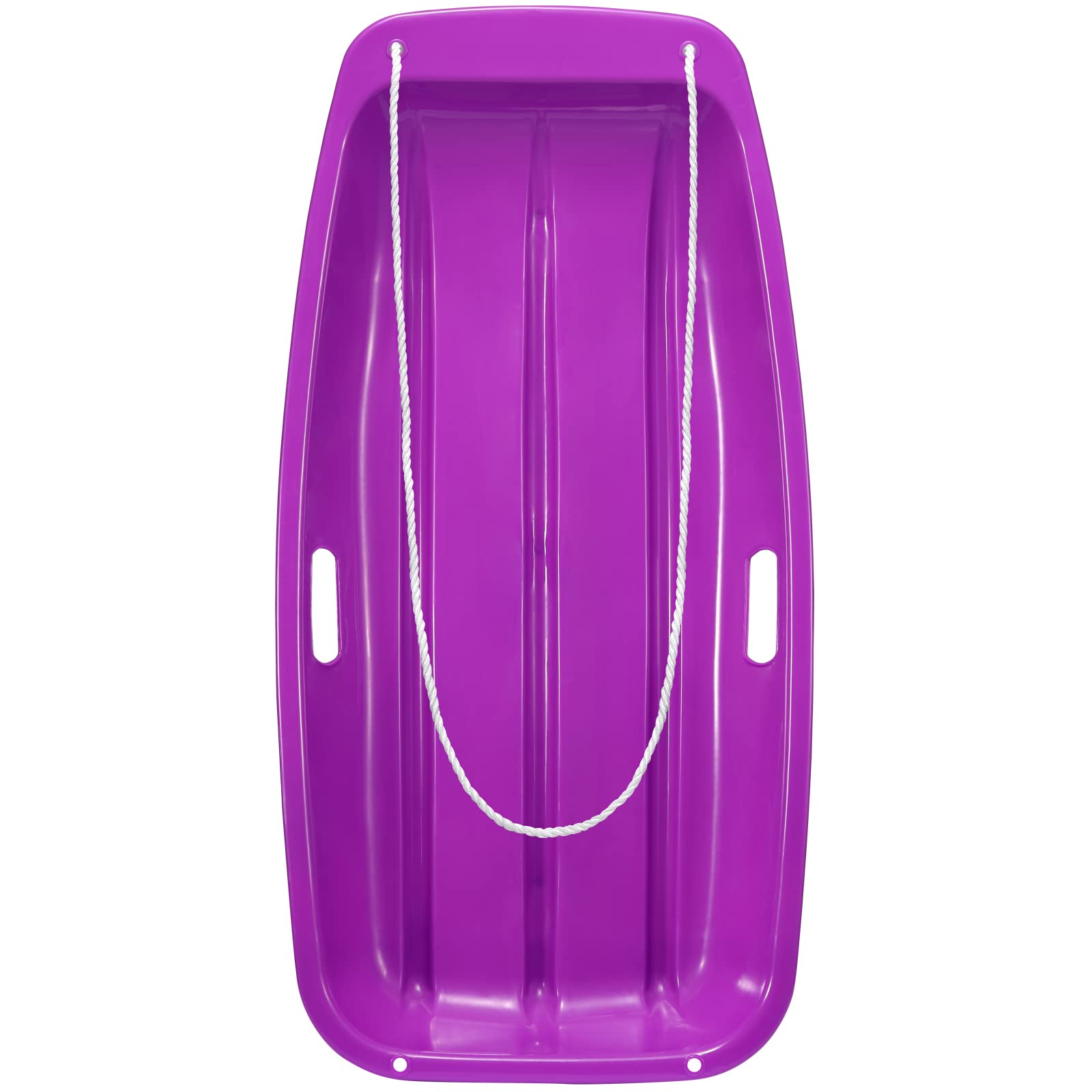 Snow Sled Toboggan for Kids and Adults with 2 Built in Handles and Pull Rope (Blue Red Purple 3-Pack)