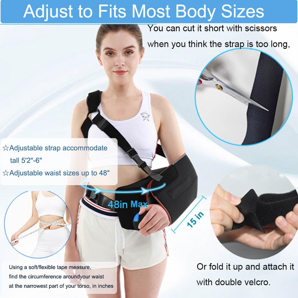 Universal Shoulder Abduction Sling with 30° Abduction Pillow 3-point Strap Exercise Ball Adjustable- Immobilizer for Injury Support Rotator Cuff, Sublexion, Surgery, Dislocated, Broken Arm - Brace