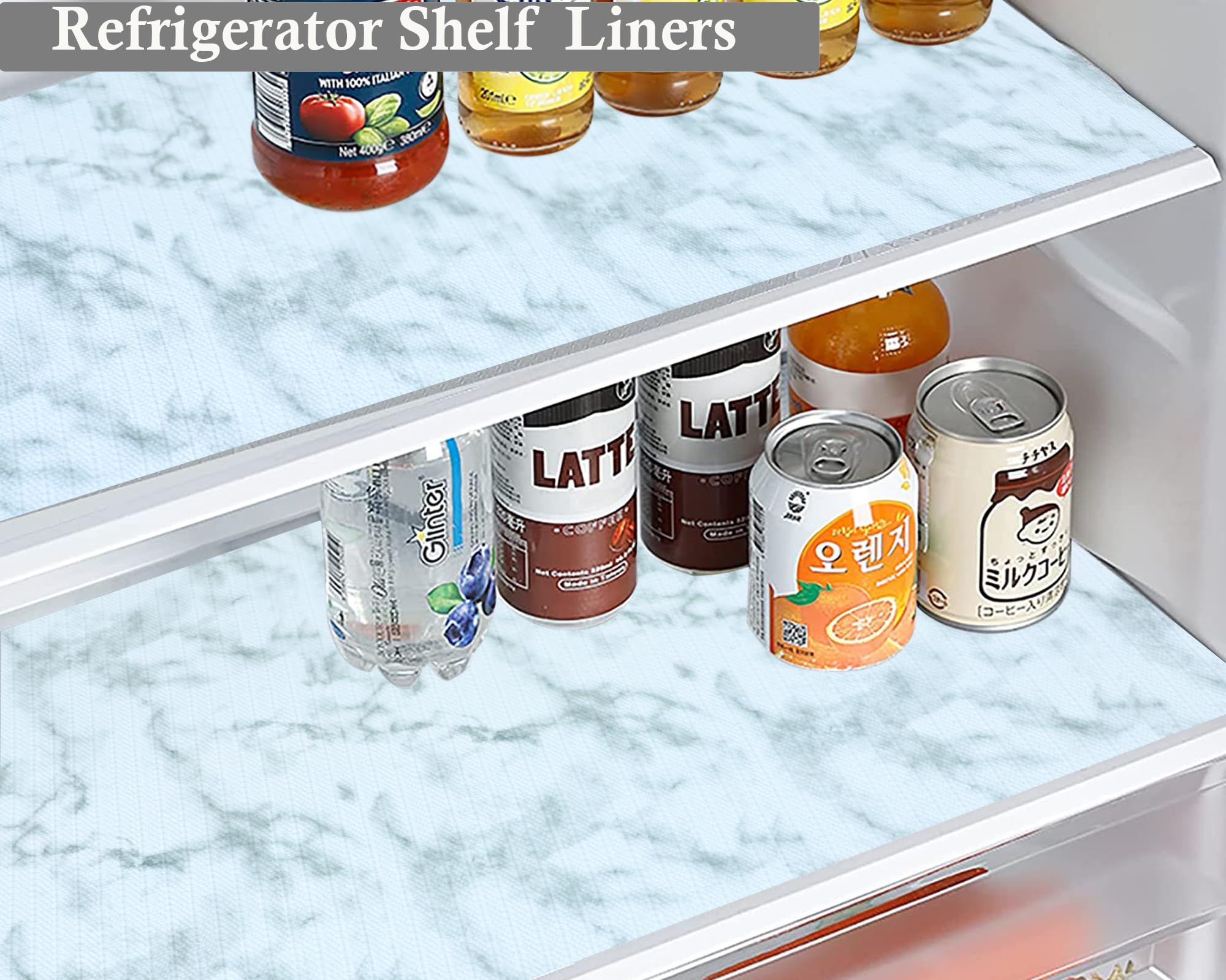 Shelf Liner Non Adhesive for Kitchen Cabinets 16 Inch Wide X 20 Ft Cabinet Liners Non-Slip Washable Drawer Liners Waterproof Marble Printed Cupboard Mat for Shelving Closet Fridge Bathroom