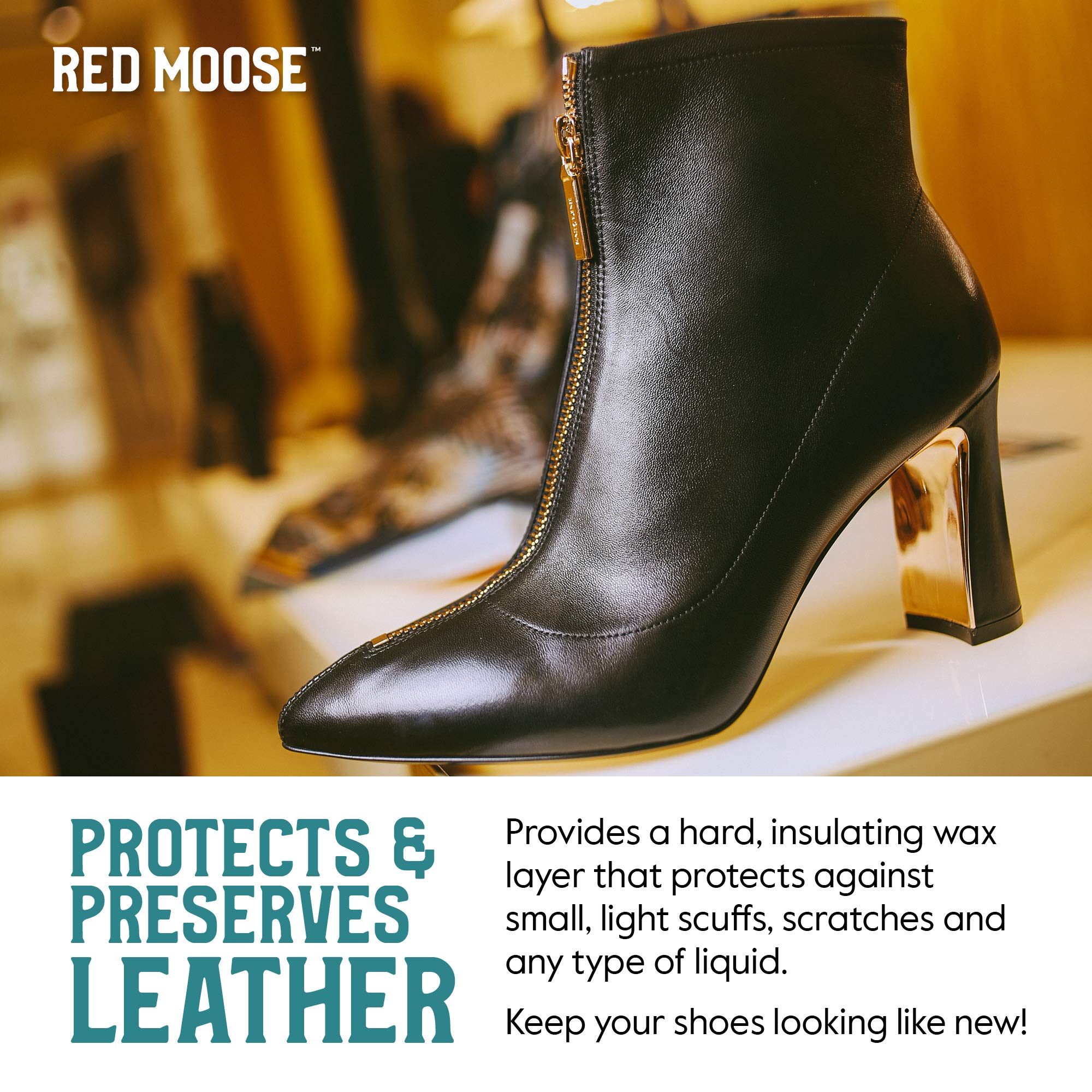 RED MOOSE Wax Black Shoe Polish - Shine and Protect Leather Shoes and Boots