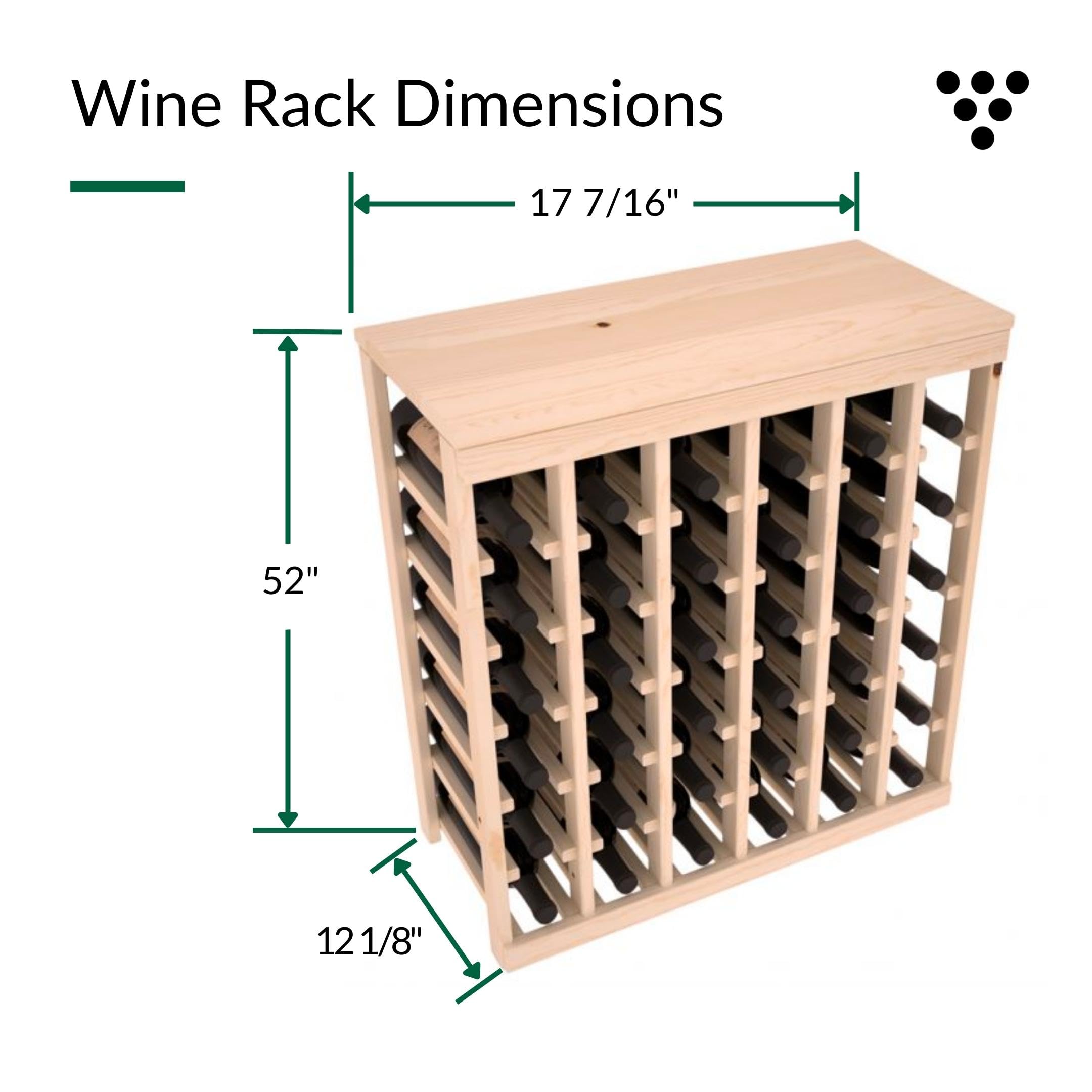 Wine Racks America Living Series Table Top Wine Rack - Durable and Modular Wine Storage System, Redwood Unstained - Holds 36 Bottles