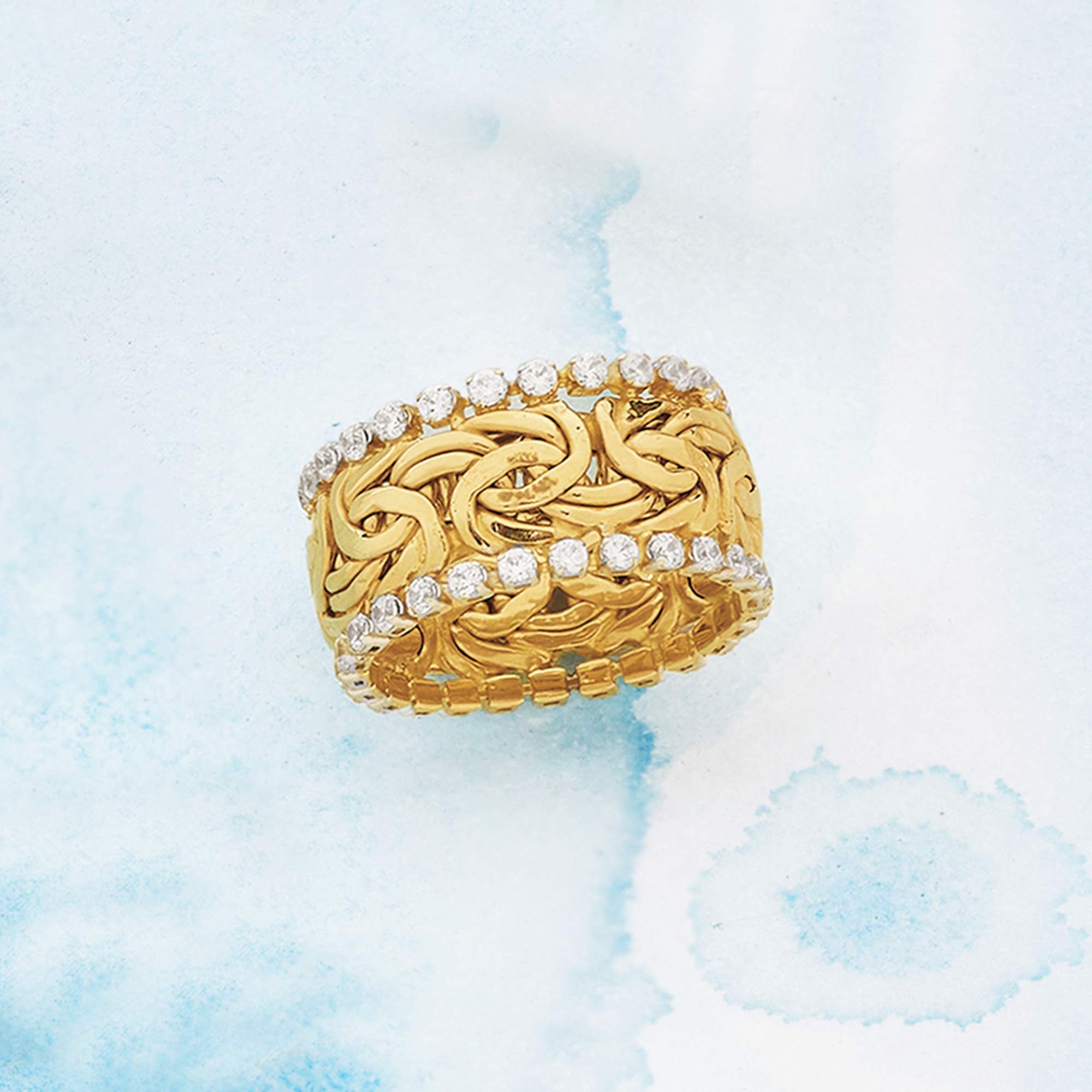 Ross-Simons 1.25 ct. t.w. CZ Byzantine Eternity Band in 14kt Yellow Gold. Size 8