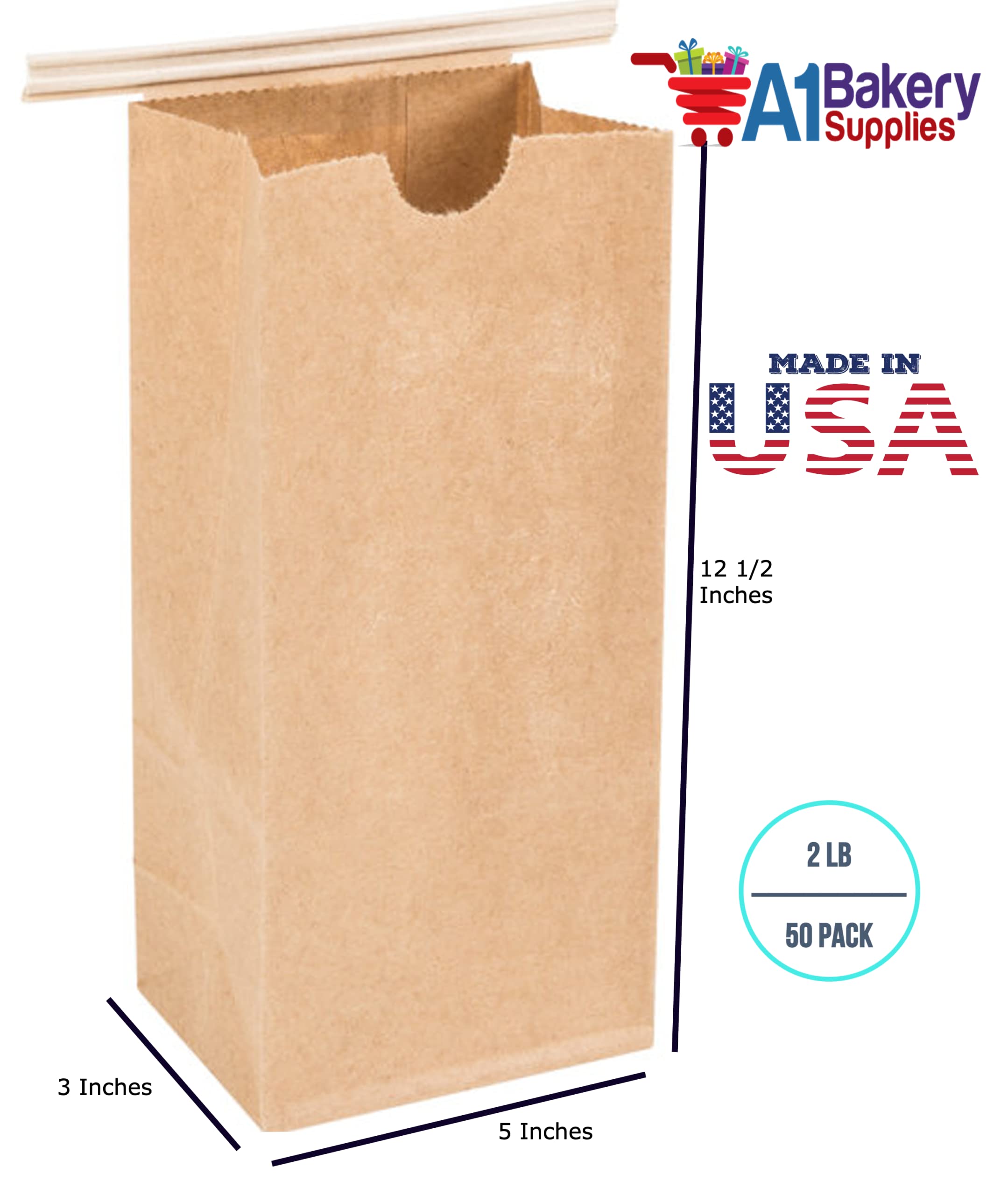Resealable Kraft Tin Tie Poly-lined Bags Coffee Bags Reclosable Tin Tie Bags without window - 2 Lb - 50 Pack